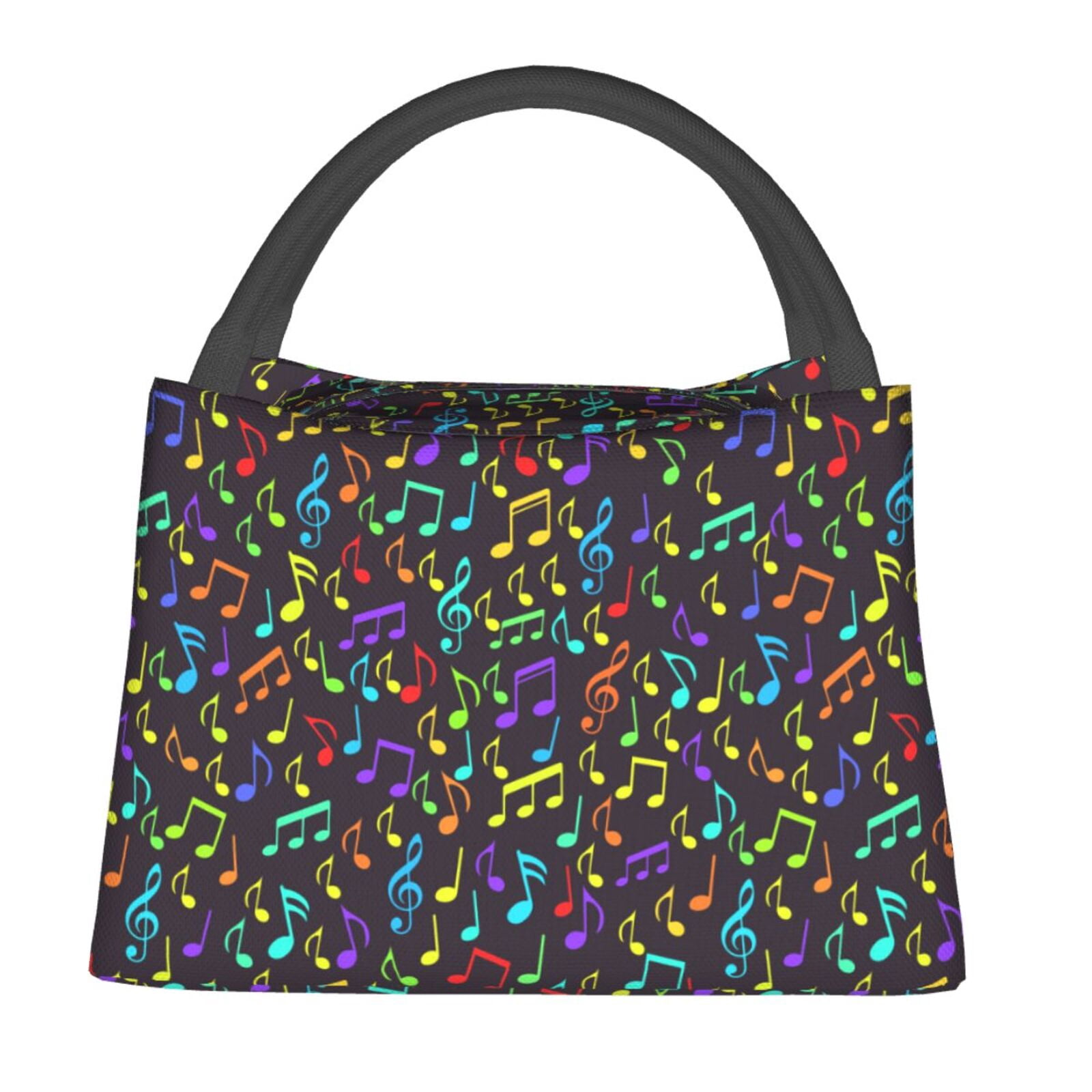 Zufioo Musical Notes Insulated Reusable Grocery Bags,Cooler Bag,Food ...