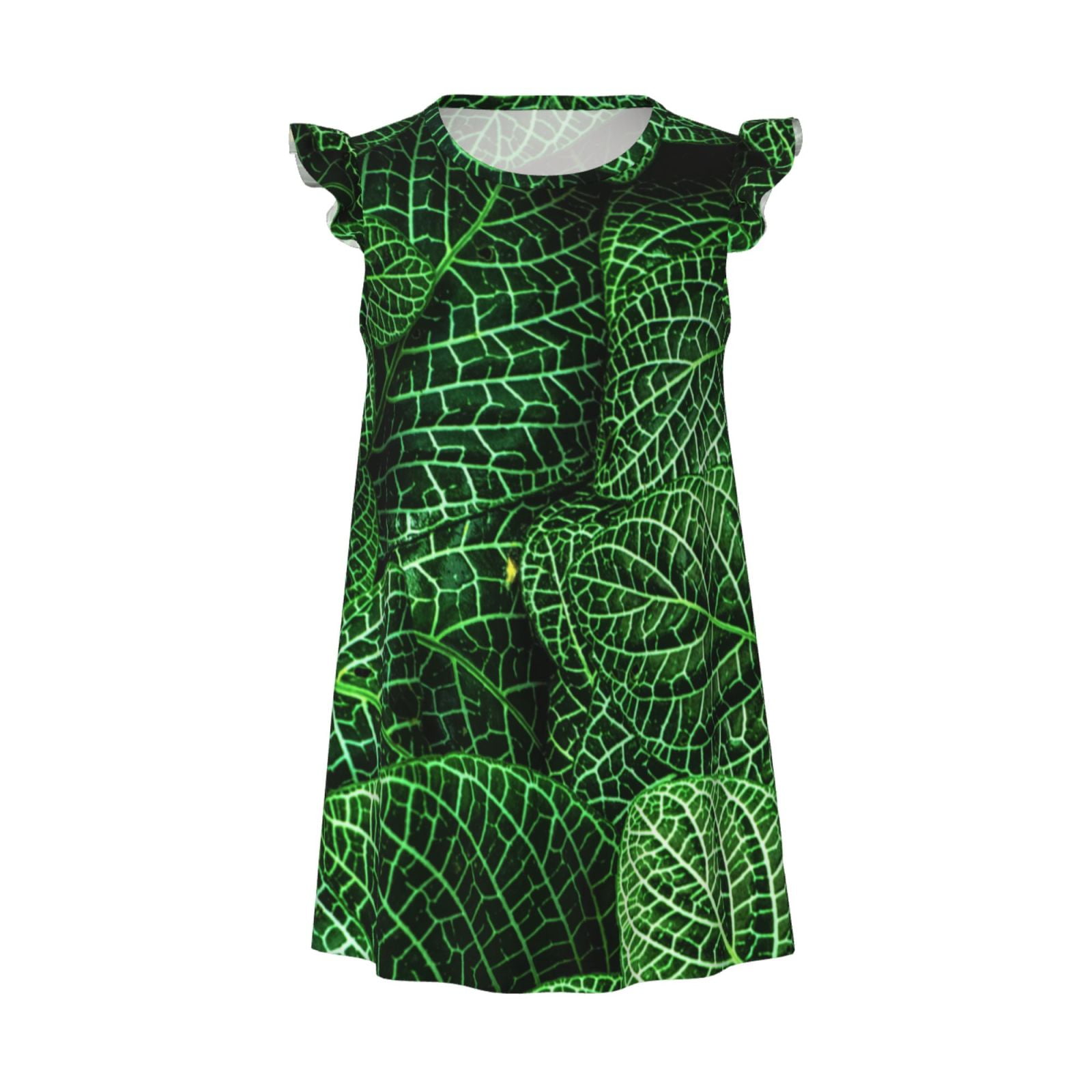 Zufioo Natural Green Leaves Girls Nightgowns Toddler Girl Pajamas Soft ...