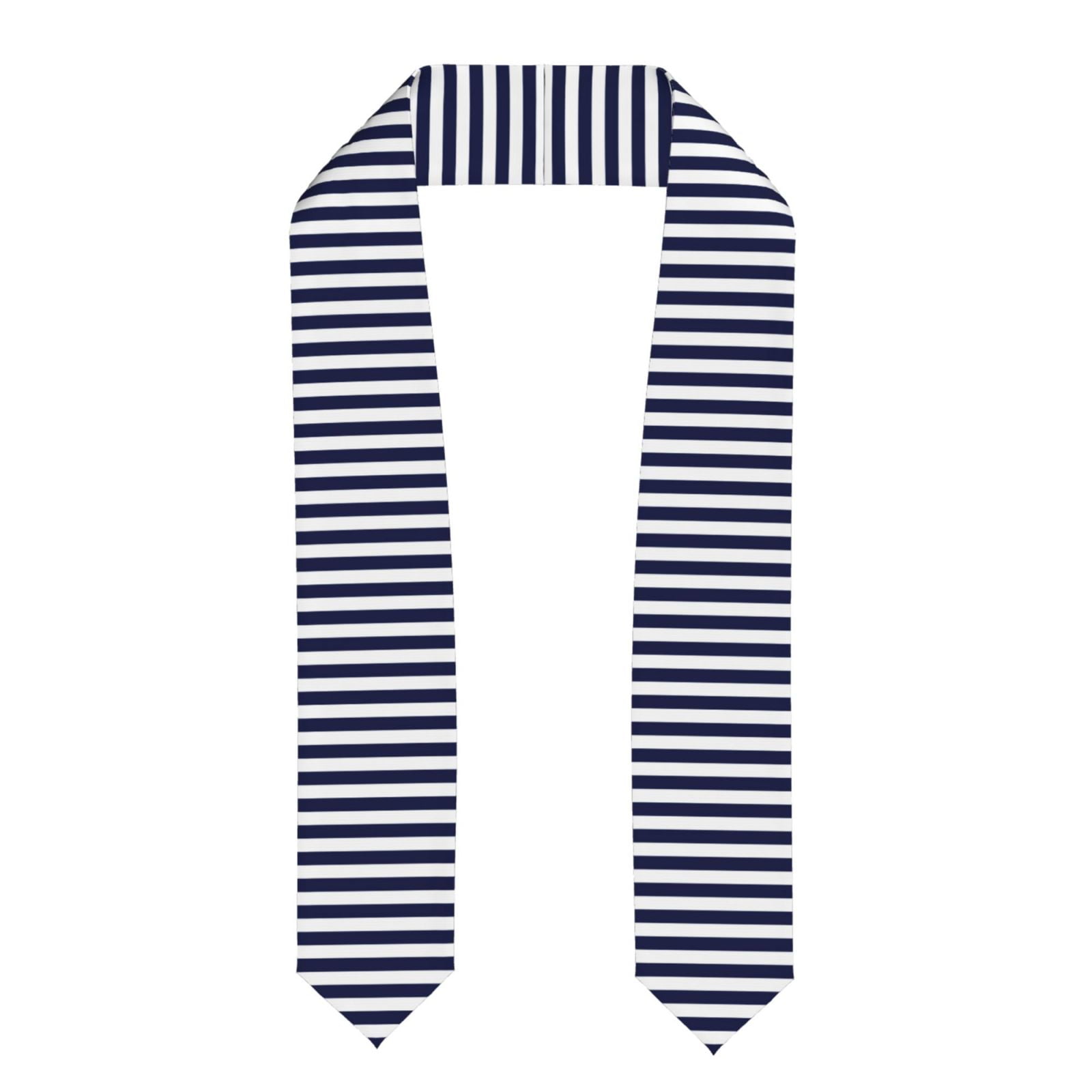 Zufioo Navy Blue And White Stripes Print Graduation Shawl Ribbon ...