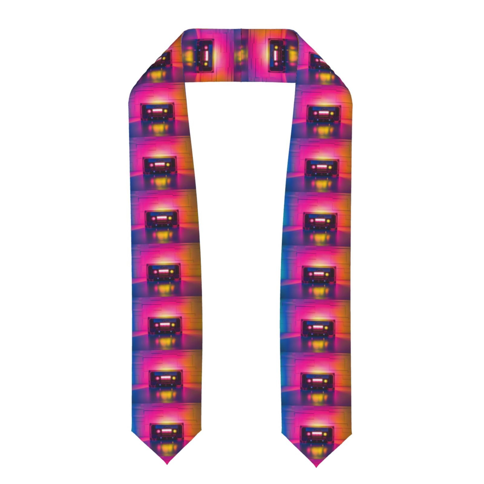 Zufioo Neon Cassette Tape Print Graduation Shawl Ribbon, Graduation ...