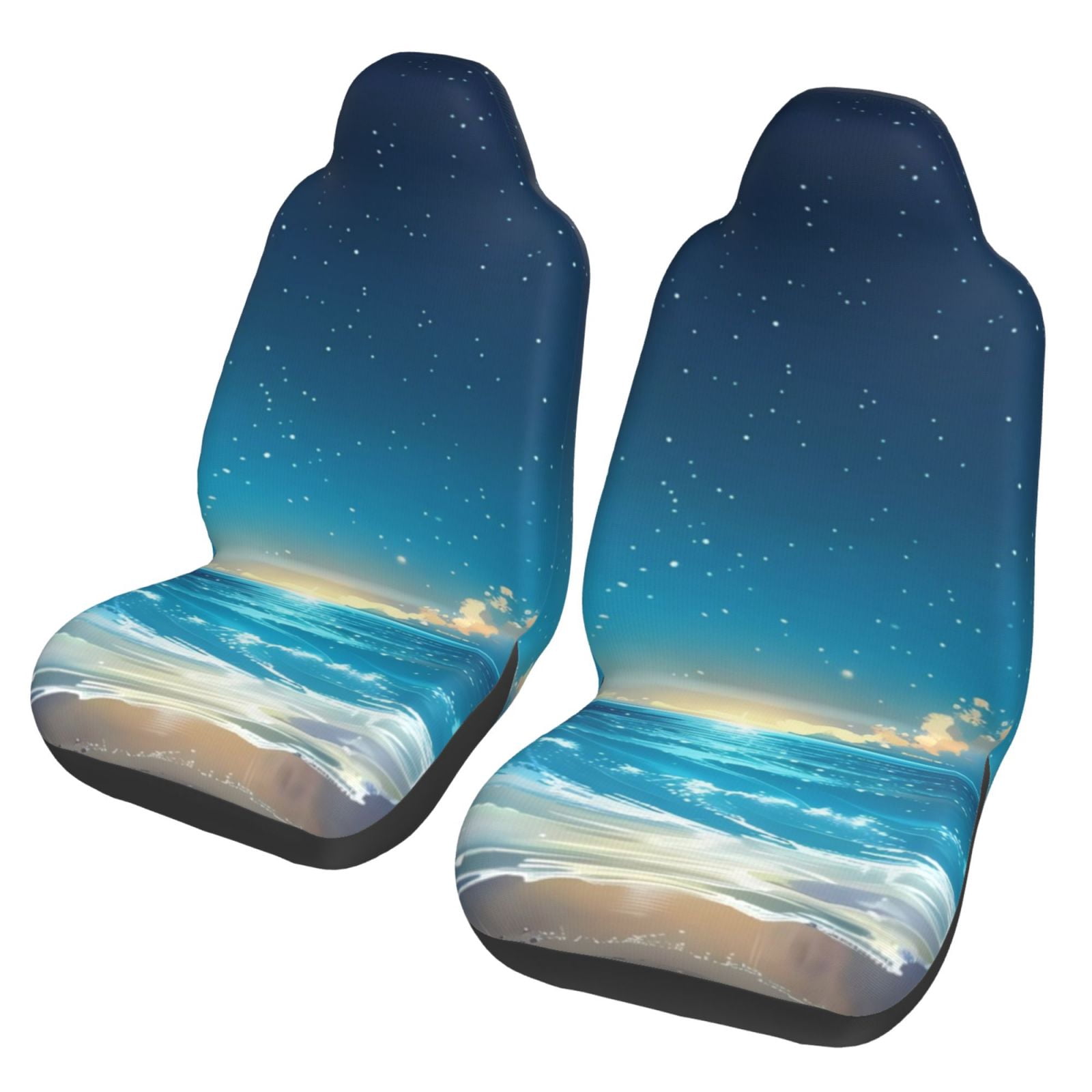 Zufioo Night Sky Beach Scene Full Set Car Seat Covers with Soft Padding ...