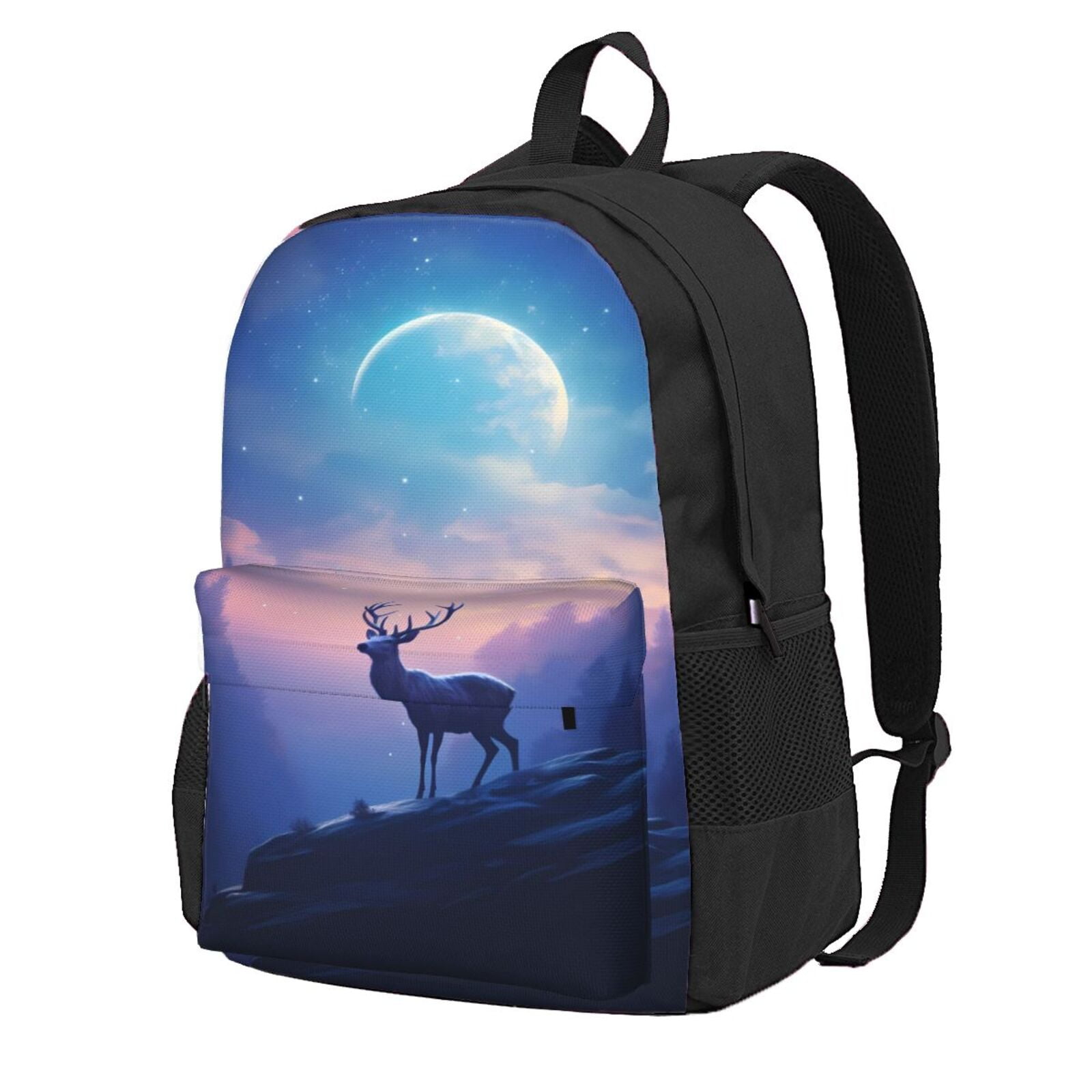 Zufioo Night Sky Elk Pattern Adult Backpack,Wear-resistant and ...
