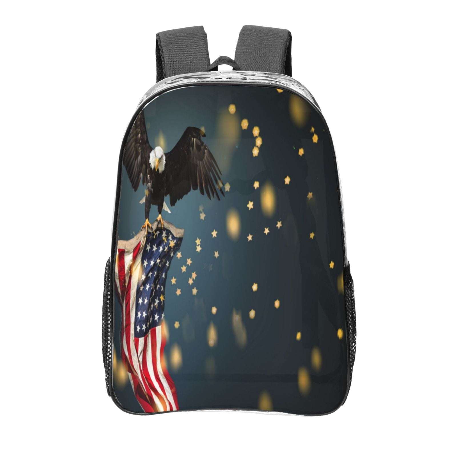 Zufioo North American Bald Eagle Print Transparent Backpack, 16-inch ...