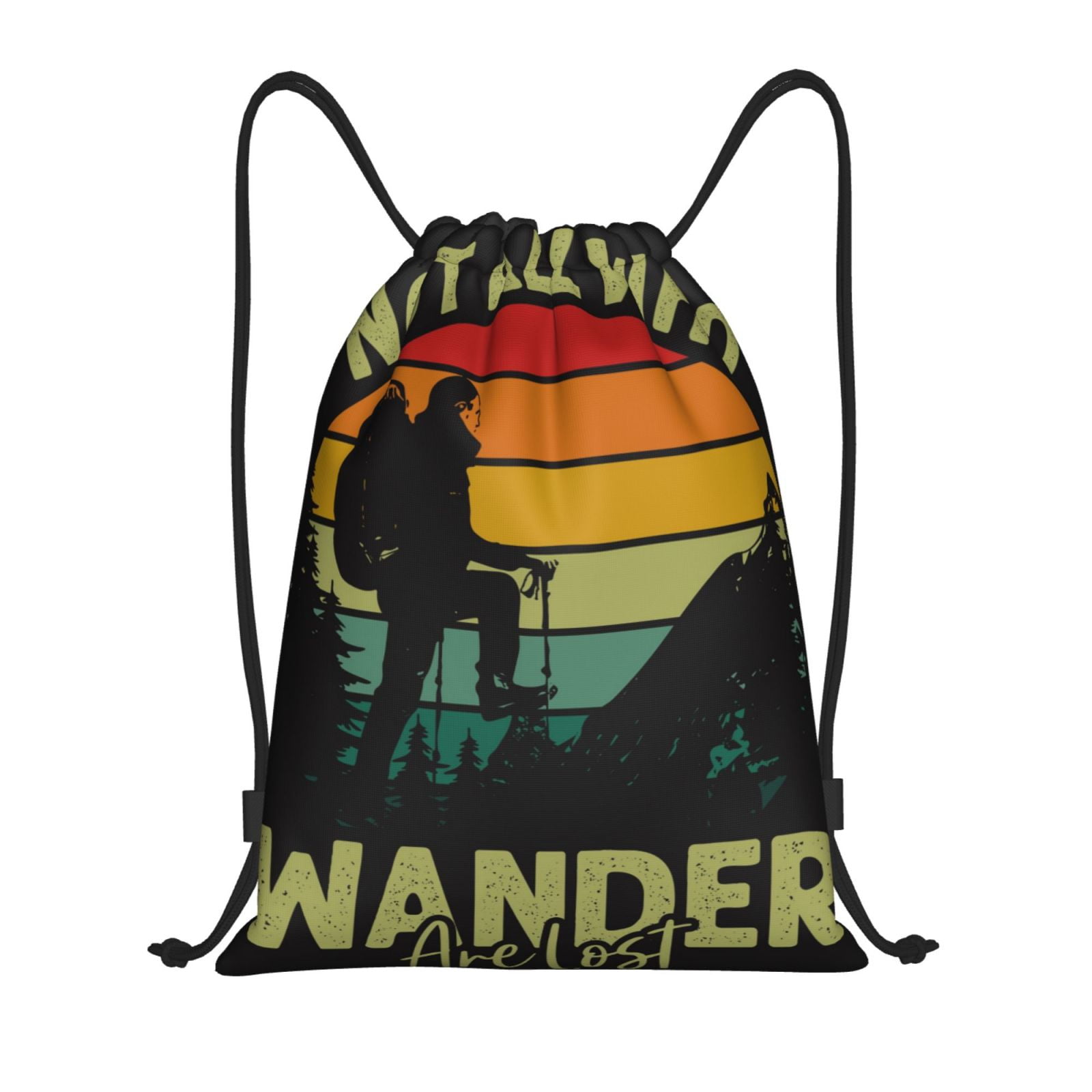 Zufioo Not All Who Wander Are Lost 1 Sports Cinch Sack Gym String Bags Machine Washable Heavy ...