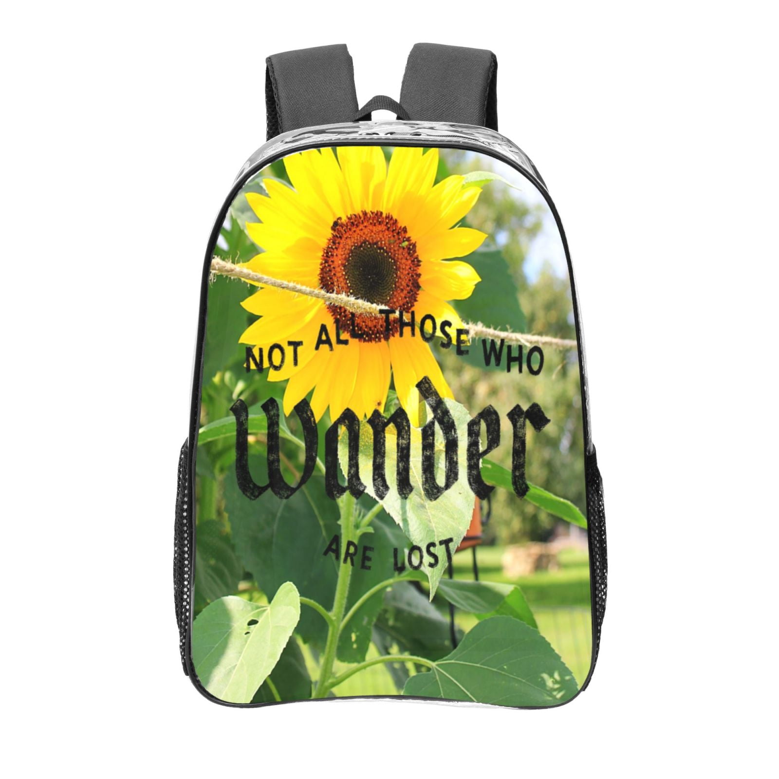 Zufioo Not All Who Wander Are Lost Print Transparent Backpack, 16-inch ...