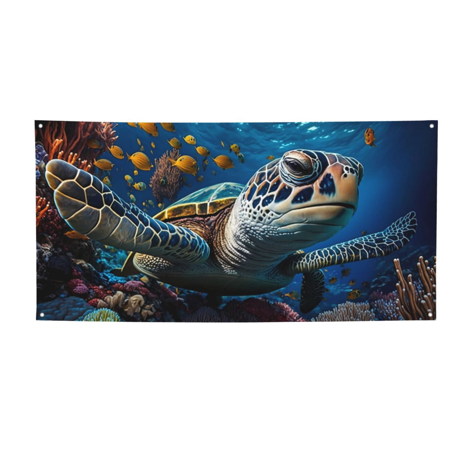Zufioo Ocean Coral Turtle Print Holiday Banners, Party Banners, Hanging ...