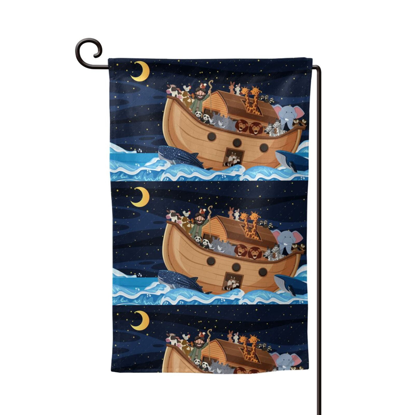 Zufioo Ocean Scene with Noah's Ark Print Garden Decoration Flags, Sun ...