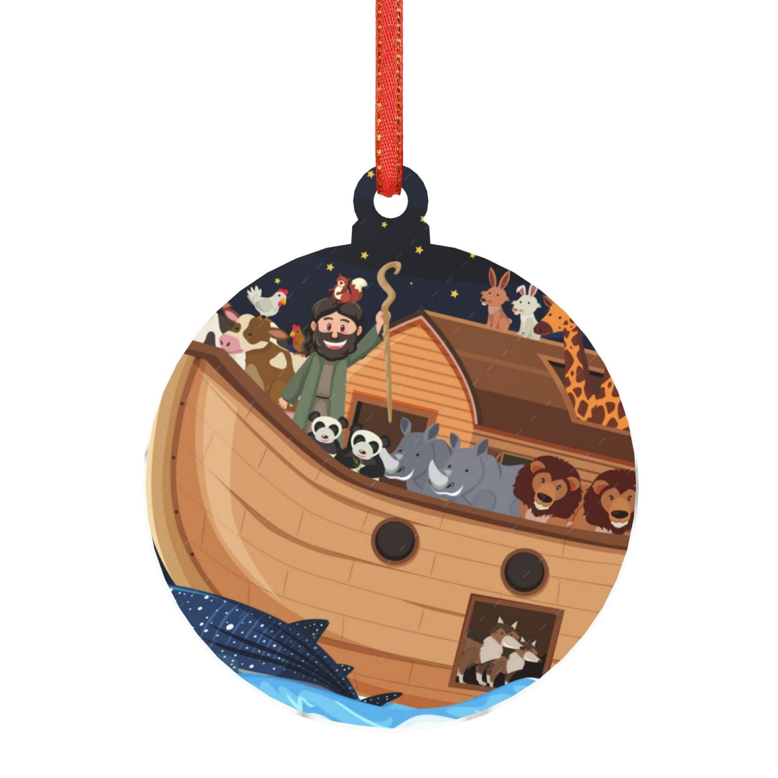 Zufioo Ocean Scene with Noah's Ark Print Large Acrylic Christmas ...