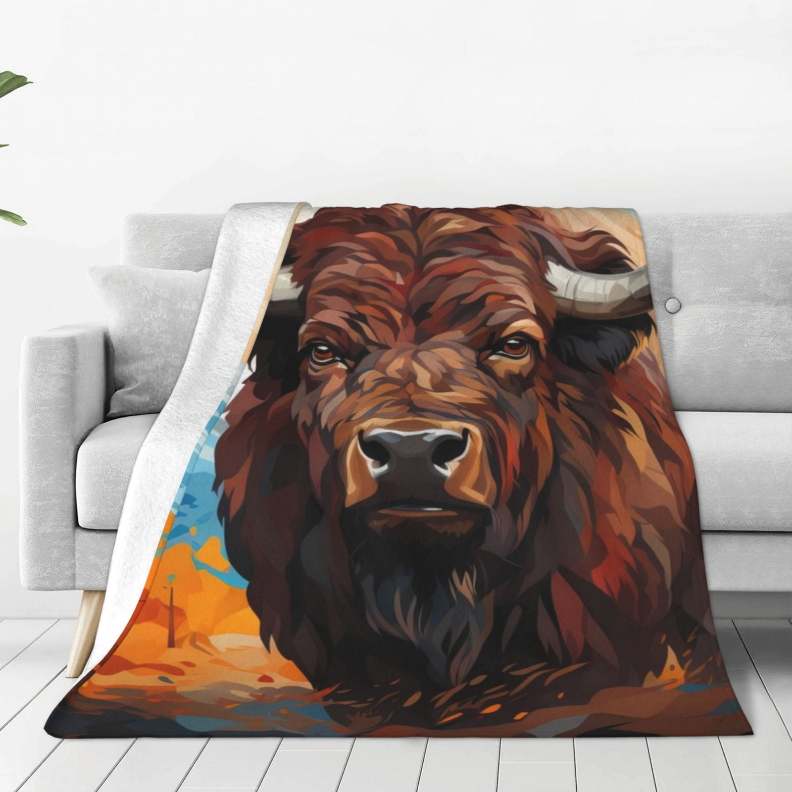 Zufioo Oil Painting Style Iceberg Yak Fleece Blanket Queen Size,Plush ...