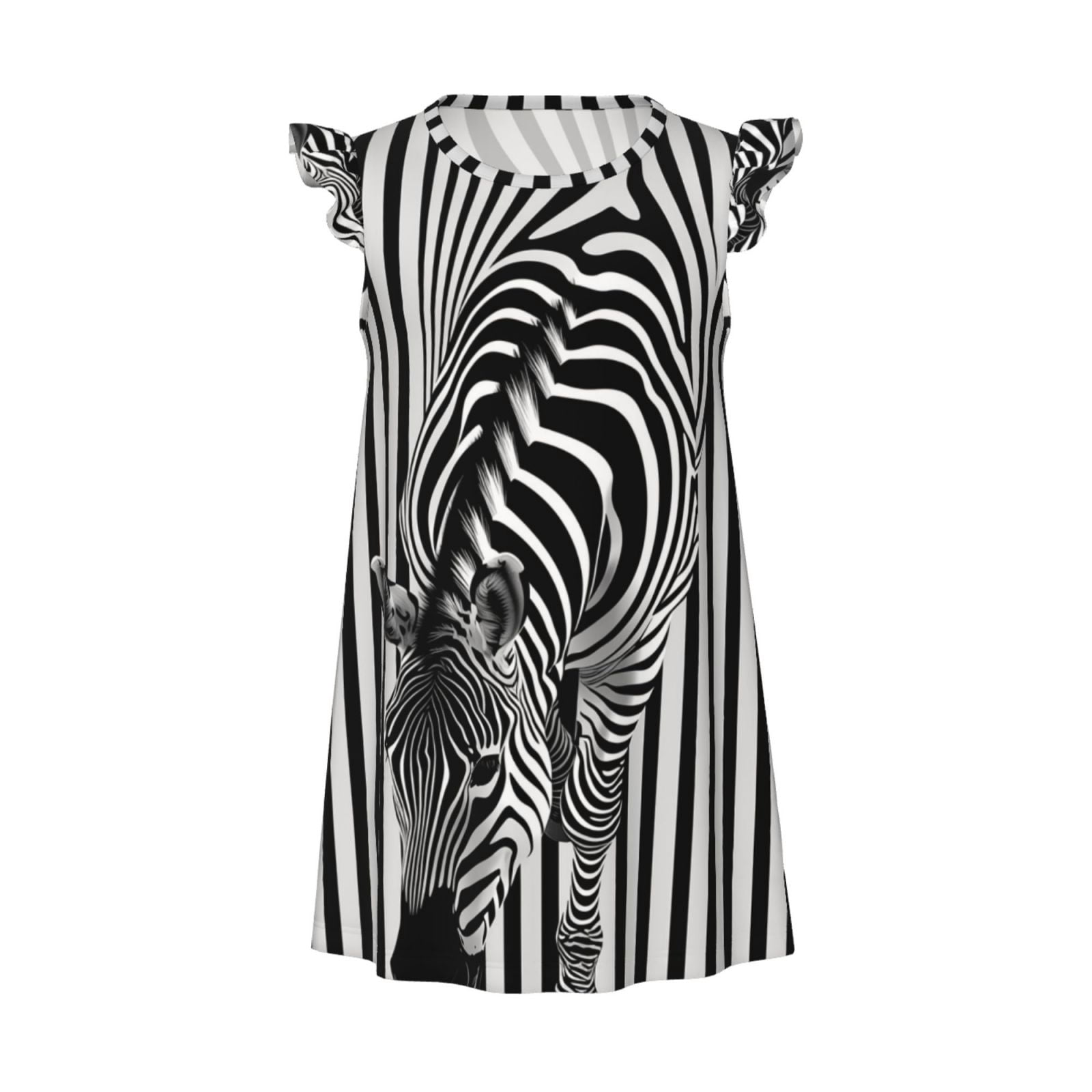 Zufioo Optical Zebra Illusion Girls Nightgowns Toddler Girl Pajamas ...