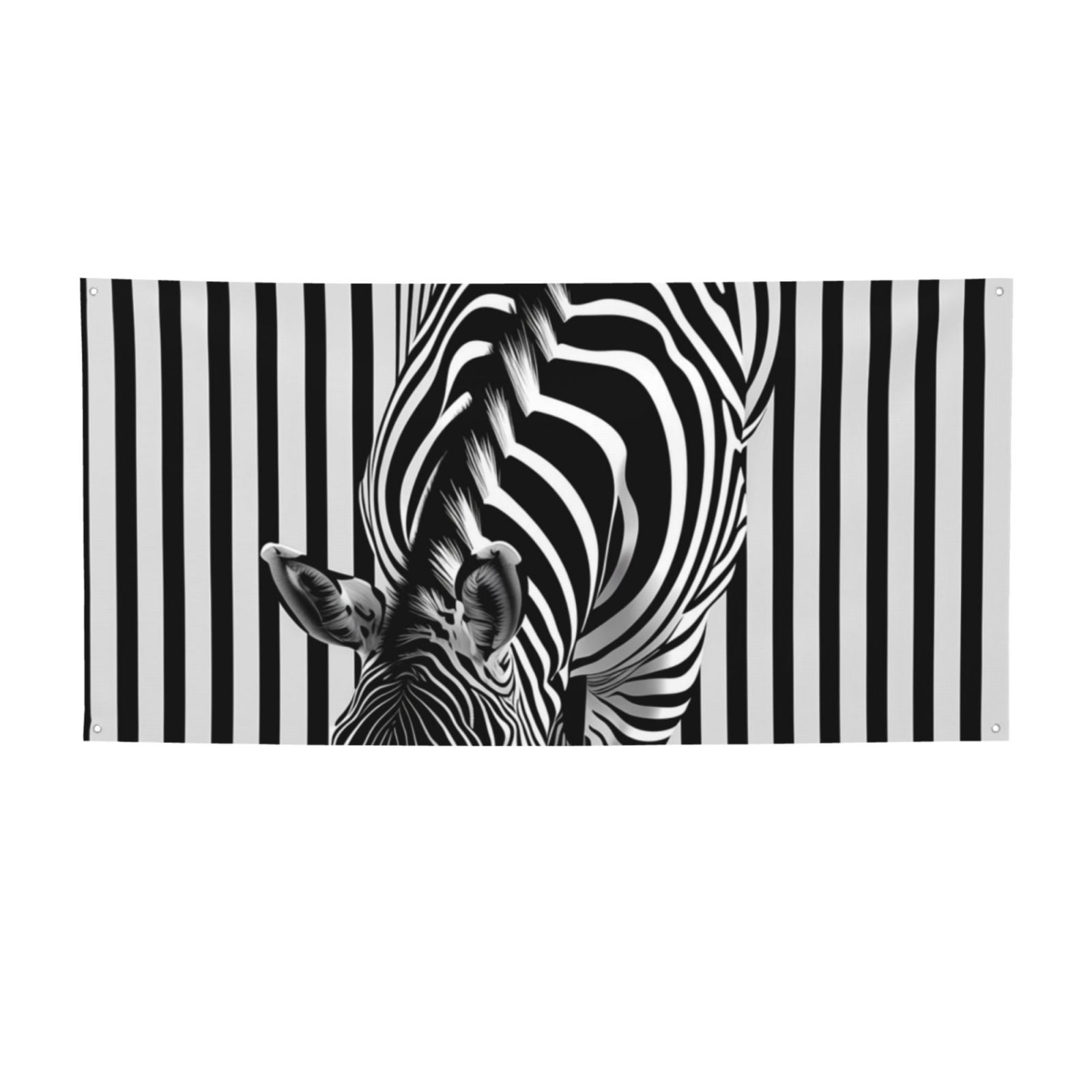 Zufioo Optical Zebra Illusion Print Holiday Banners, Party Banners ...