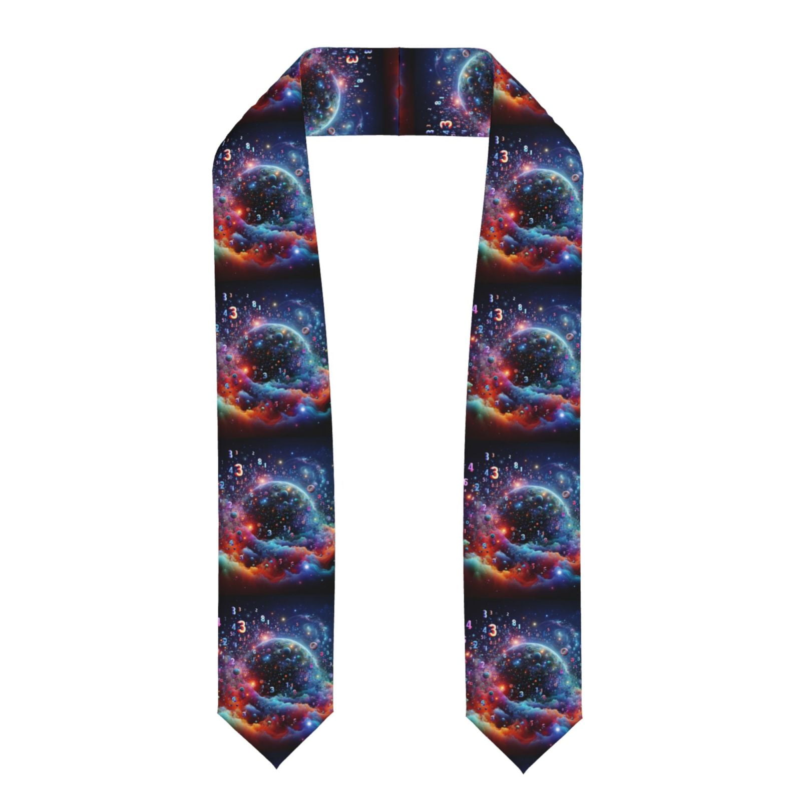 Zufioo Outer Space Floating Numbers And Letters Print Graduation Shawl ...
