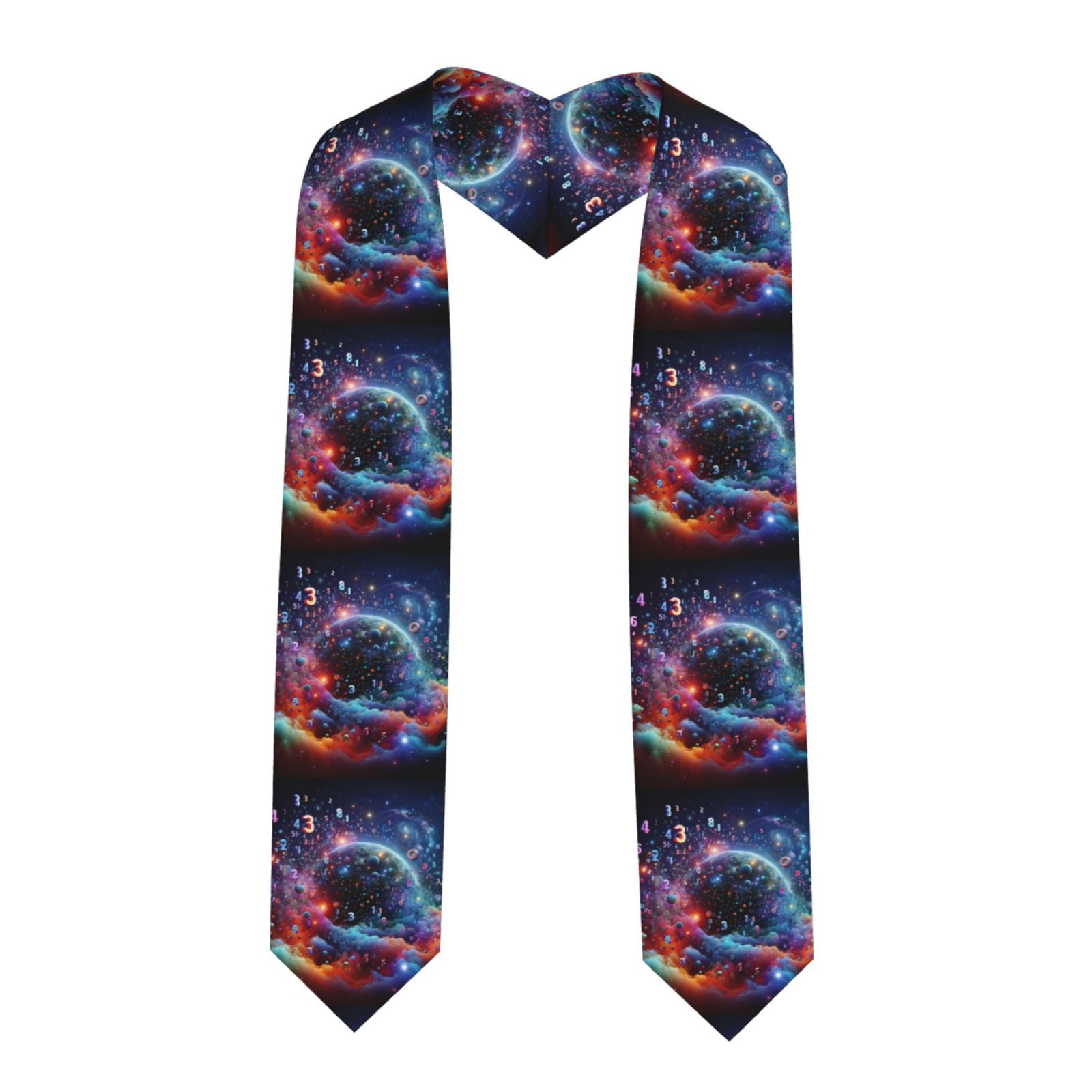 Zufioo Outer Space Floating Numbers And Letters Print Graduation Shawl ...
