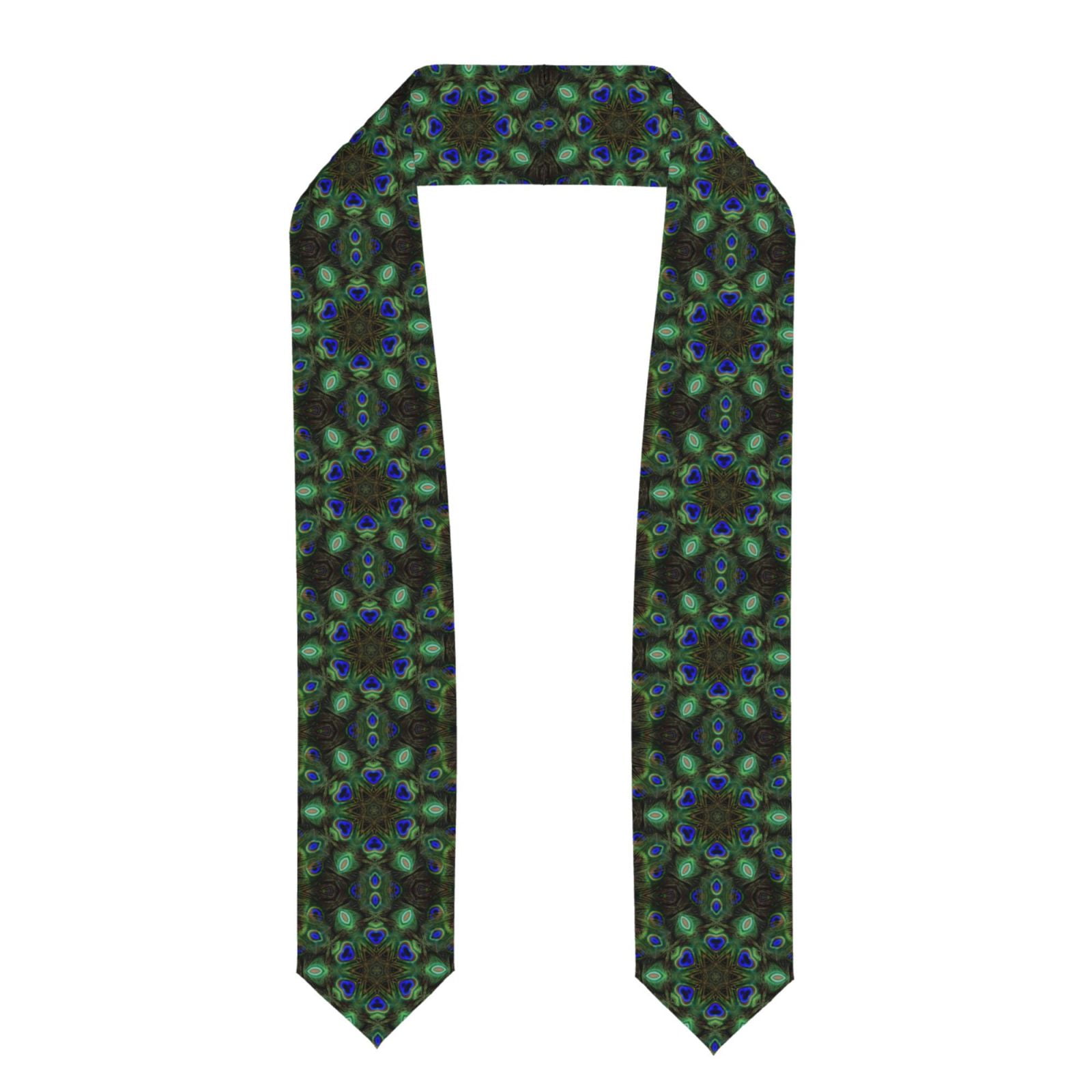Zufioo Peacock Feathers Print Graduation Shawl Ribbon, Graduation ...