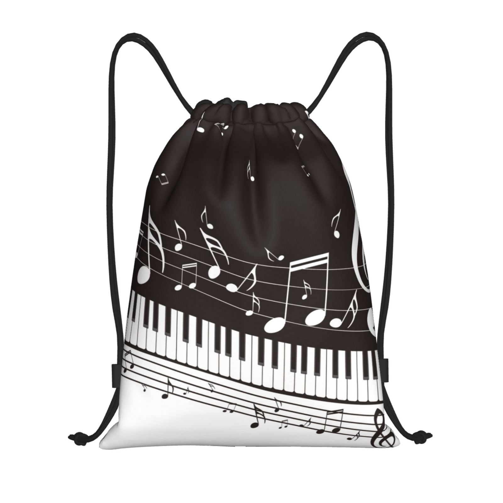 Zufioo Piano Keys With Musical Notes Sports Cinch Sack Gym String Bags ...