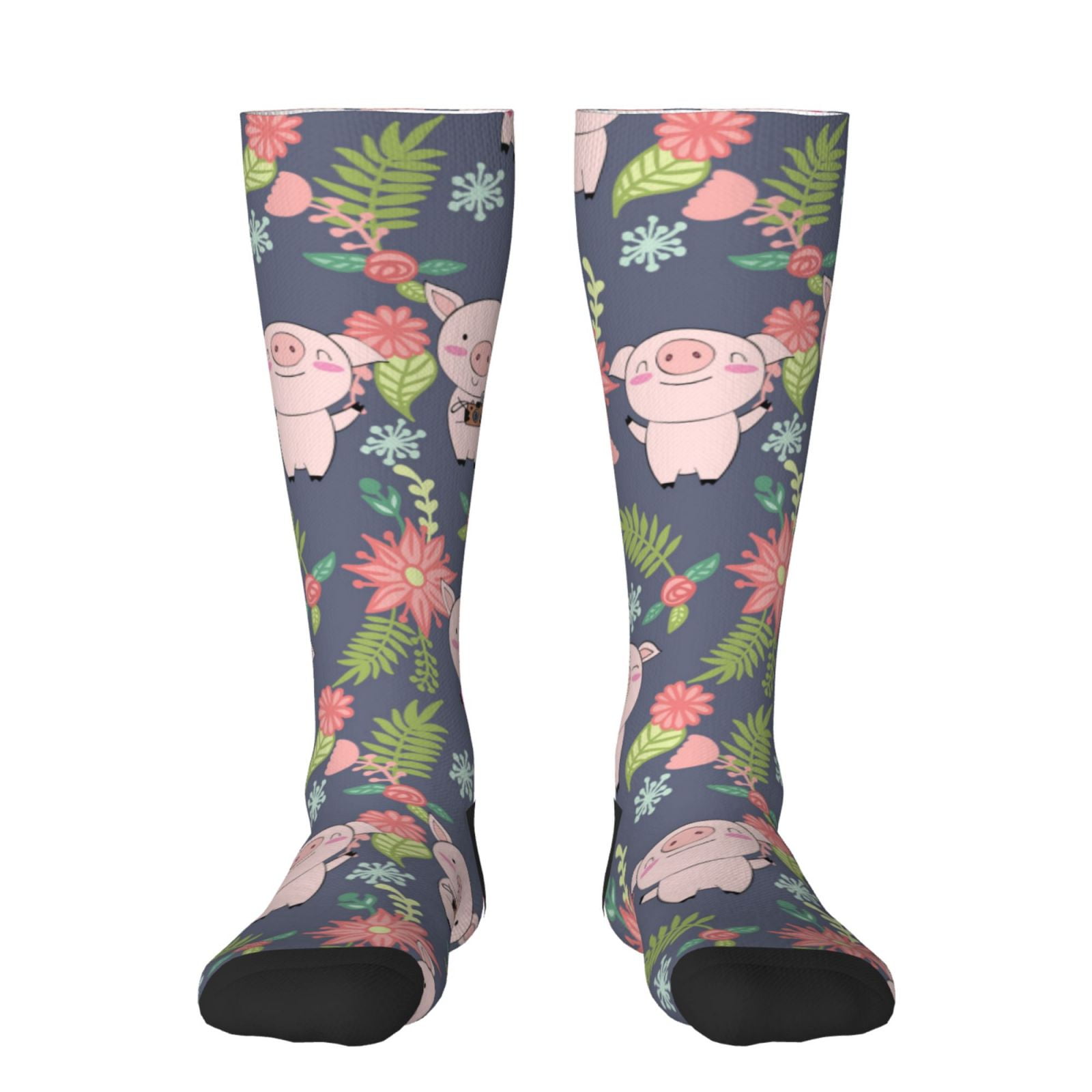 Zufioo Pigs 1 Print Long High Thigh Socks Knee-High Warm Stocking Women Boot Sock Leg Warmer ...