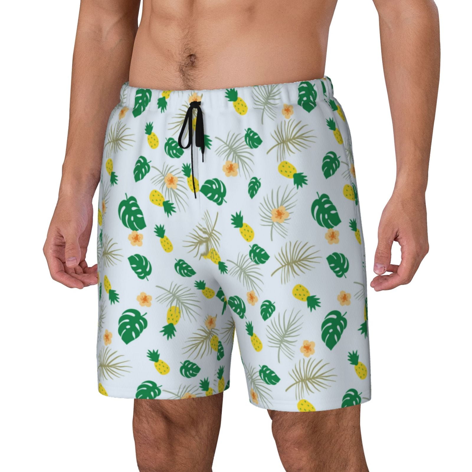 Zufioo Pineapple Mens Swimsuit Trunks with Compression Liner,Quick Dry ...