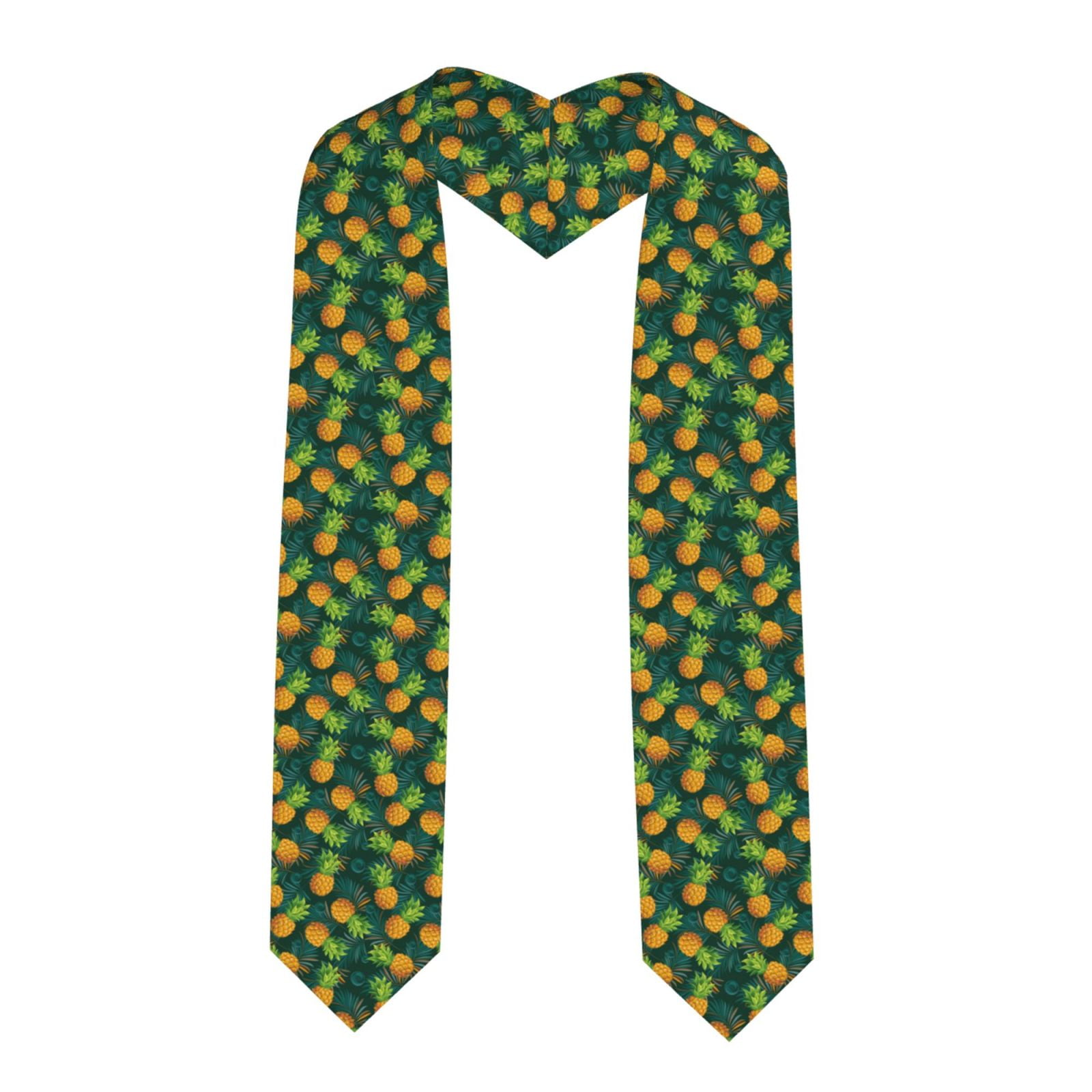 Zufioo Pineapples with Palm Leaves Print Graduation Shawl Ribbon ...