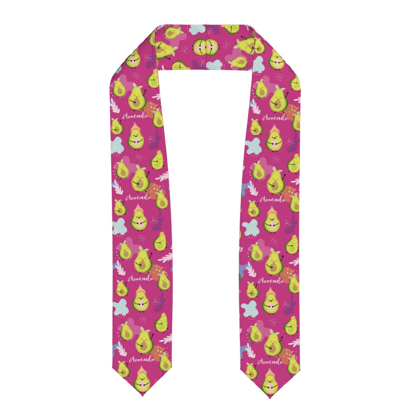 Zufioo Pink Green Avocado Print Graduation Shawl Ribbon, Graduation ...