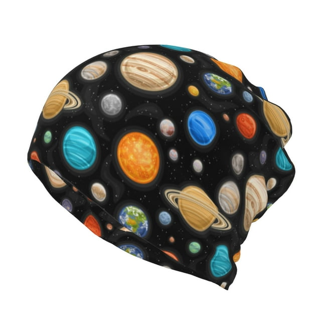 Zufioo Planets In Deep Space Beanie Hats for Men and Women Slouchy ...