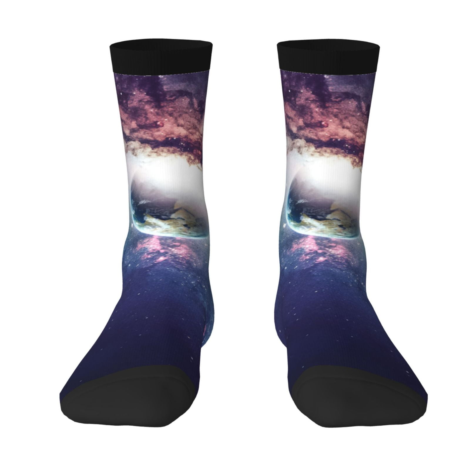 Zufioo Planets Stars And Galaxies Print Thigh High Socks,Knee High ...