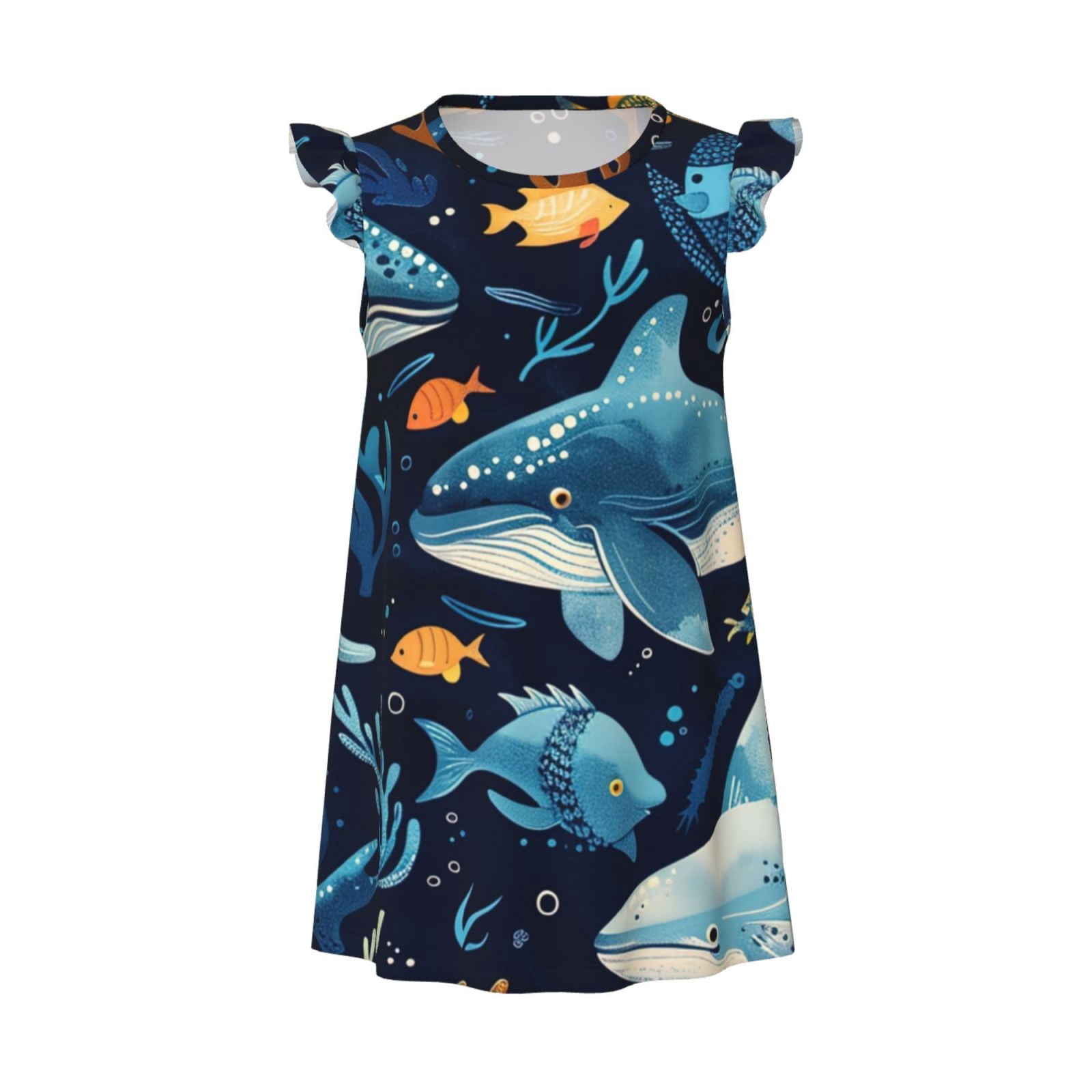 Zufioo Playful Whales Underwater Scene Girls Nightgowns Toddler Girl ...