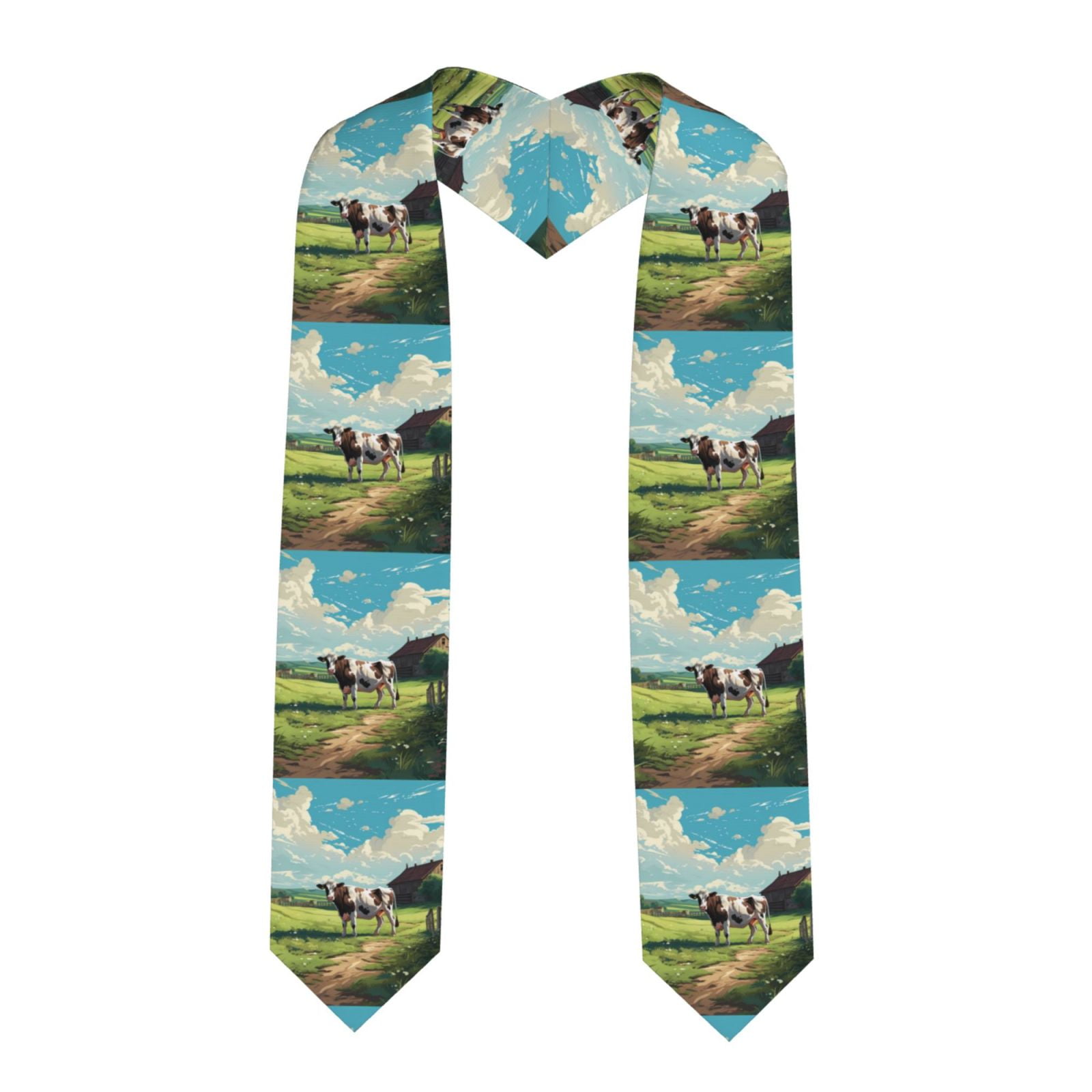 Zufioo Prairie Pasture Cow Print Graduation Shawl Ribbon, Graduation ...
