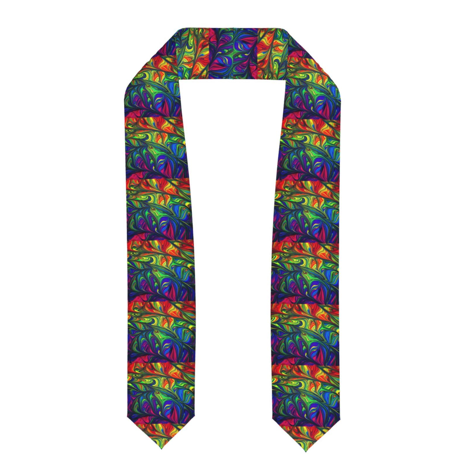Zufioo Pride Rainbow Print Graduation Shawl Ribbon, Graduation Ribbon ...