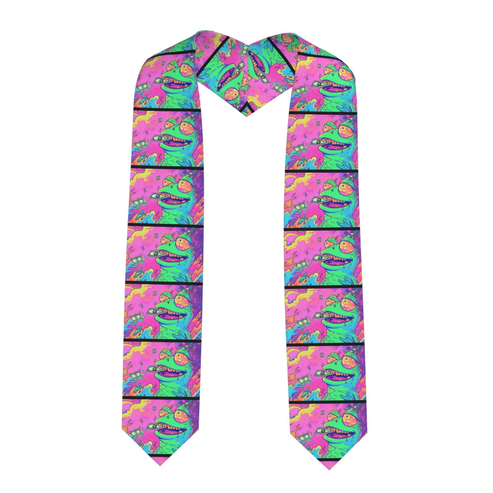Zufioo Psychedelic Cartoon Frog Print Graduation Shawl Ribbon ...