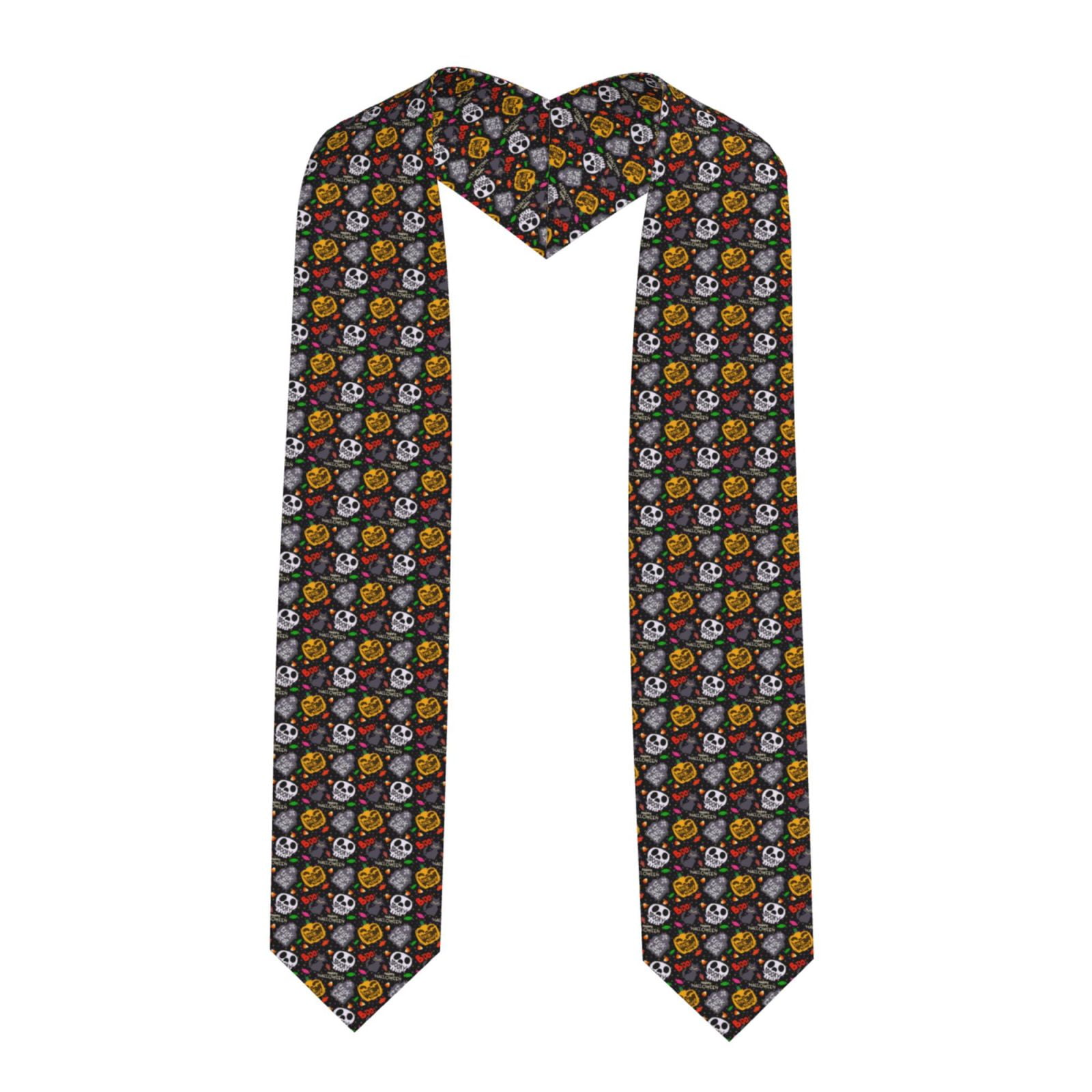 Zufioo Pumpkin And Flying Bat Print Graduation Shawl Ribbon, Graduation ...