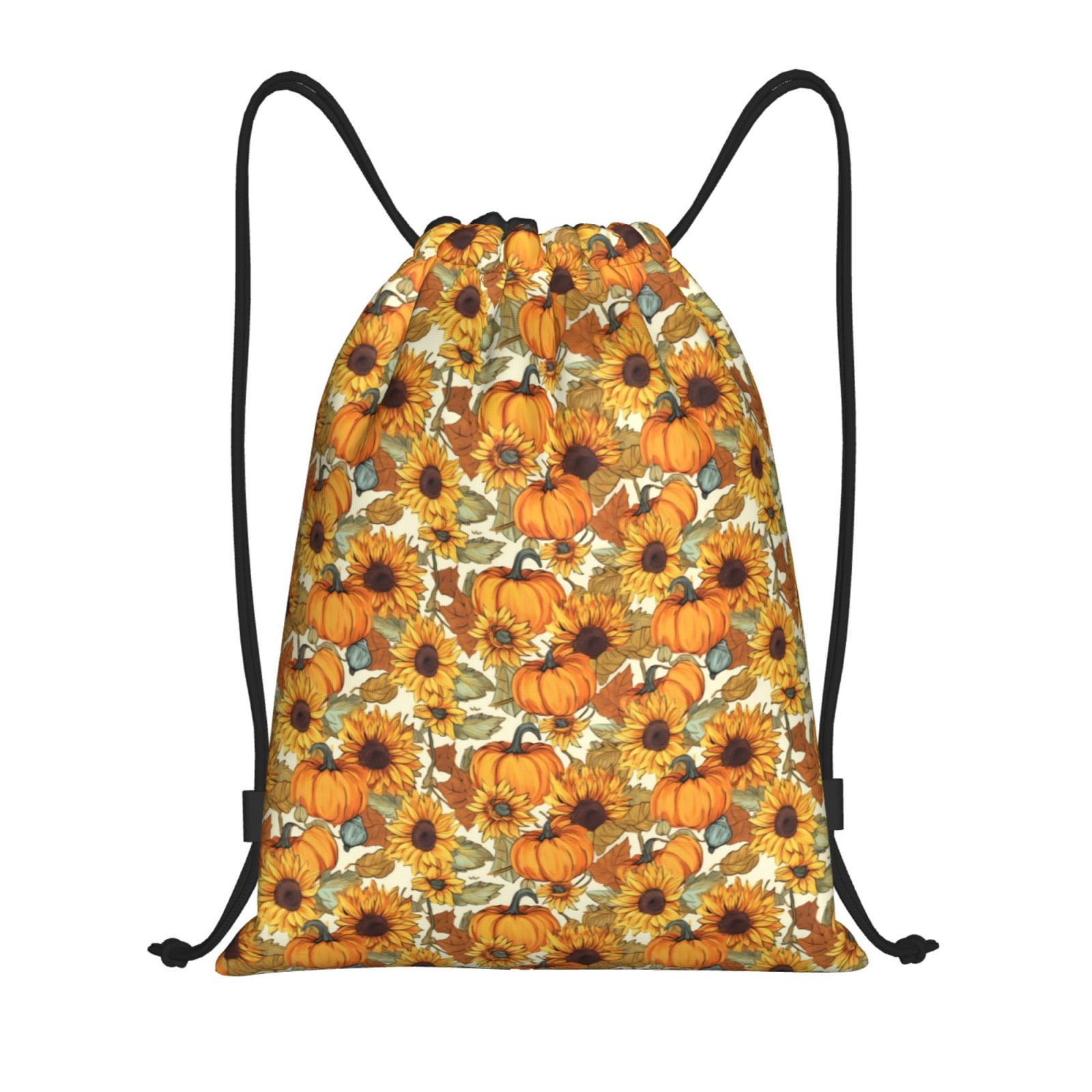 Zufioo Pumpkins And Sunflowers A Sports Cinch Sack Gym String Bags ...