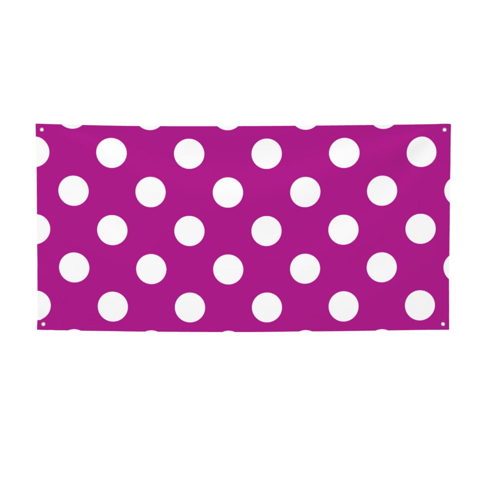 Zufioo Purlpe And White Polka Dot Print Holiday Banners, Party Banners ...