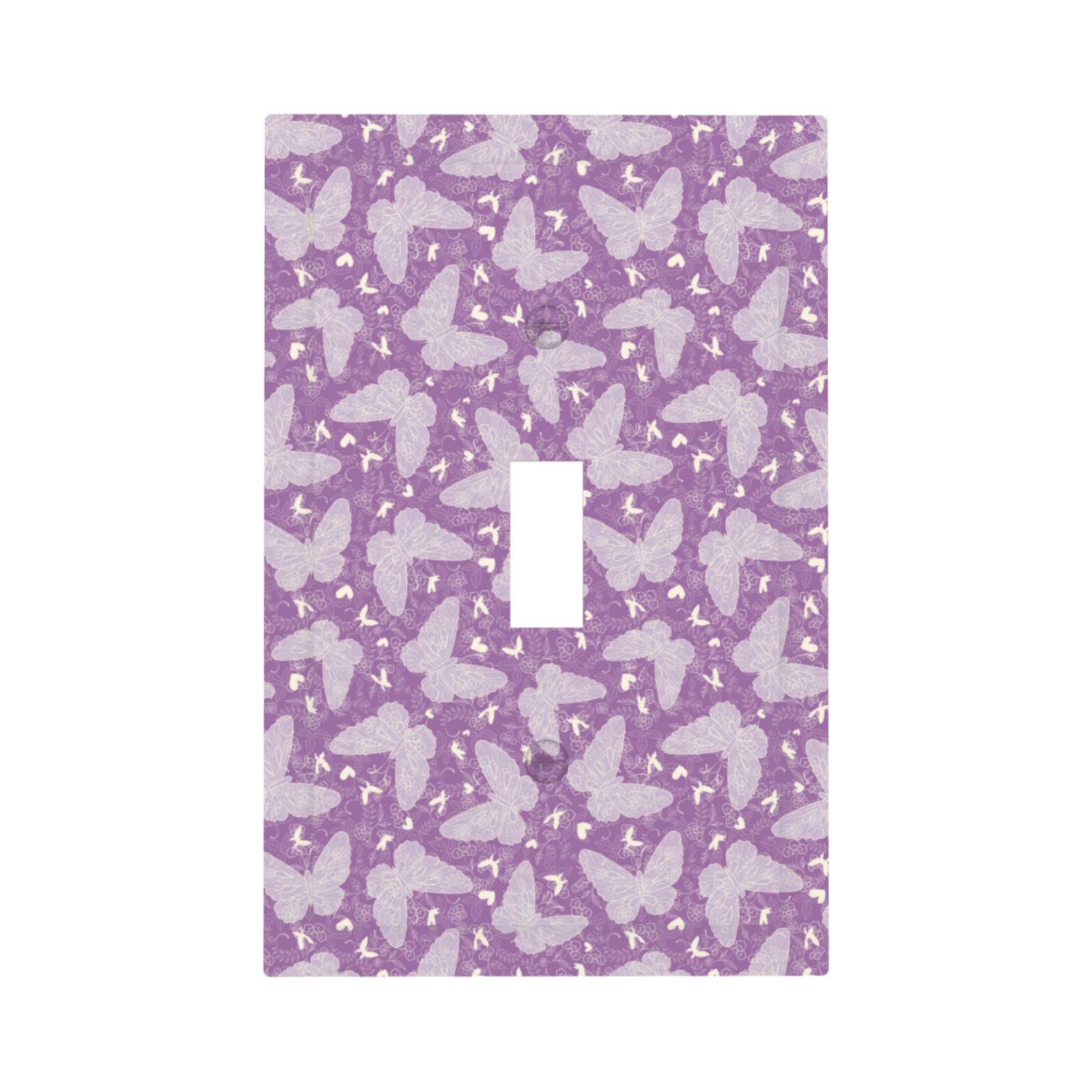 Zufioo Purple Butterflies Floral Print Switch Wall Plate, Dustproof and ...
