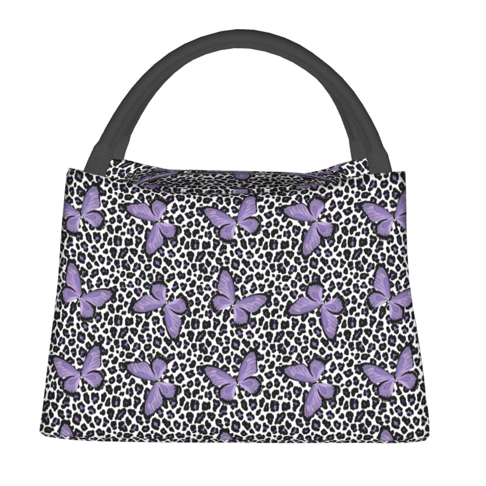 Zufioo Purple Butterflies Insulated Reusable Grocery Bags,Cooler Bag ...