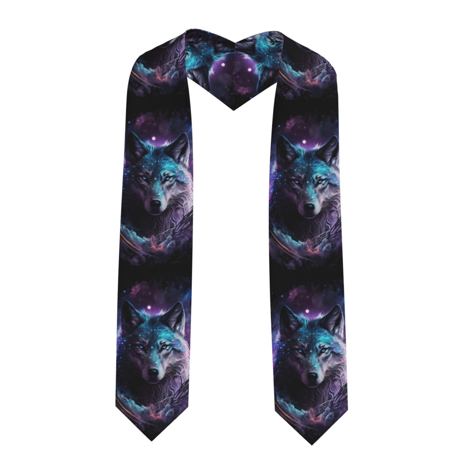 Zufioo Purple Sky Wolf Print Graduation Shawl Ribbon, Graduation Ribbon ...