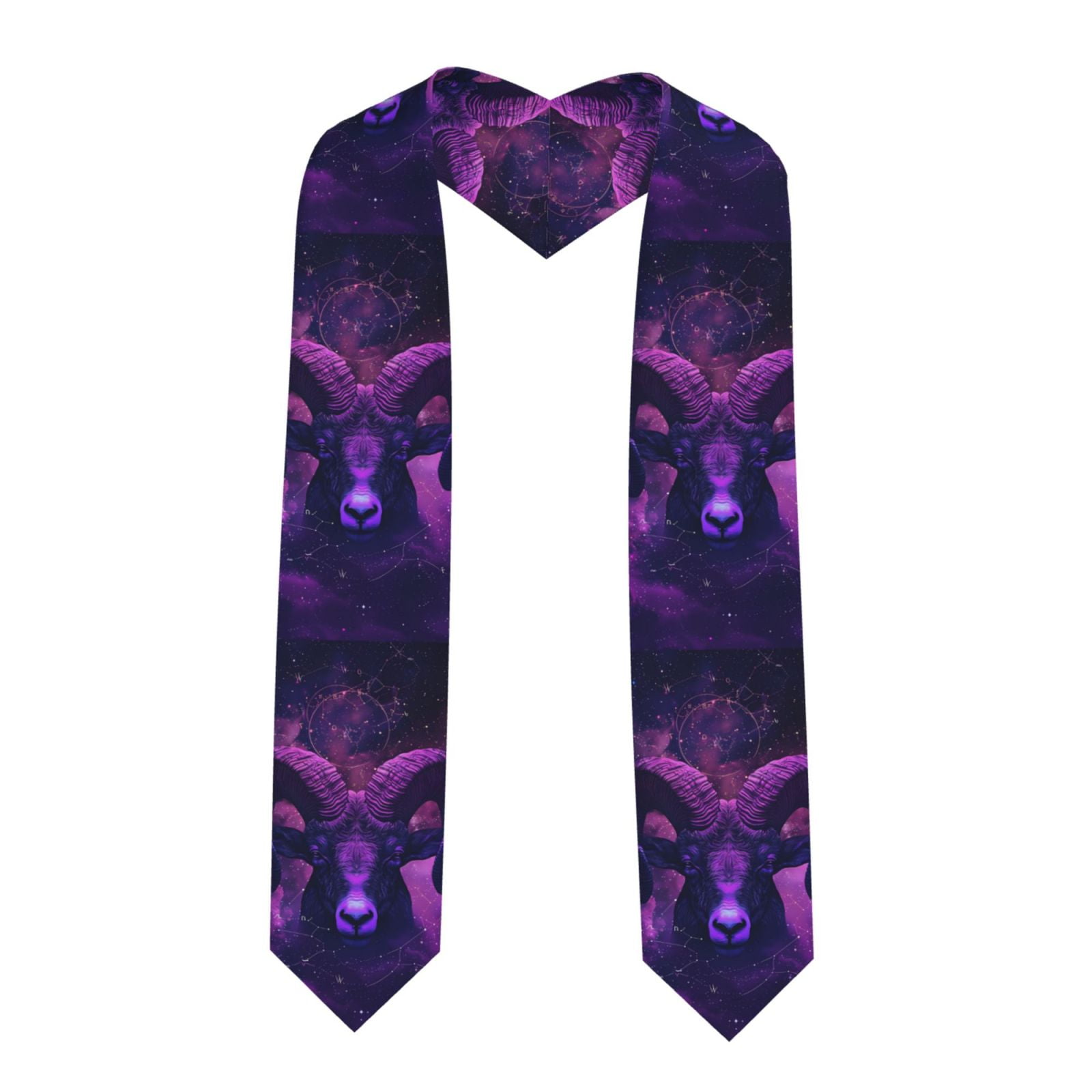 Zufioo Purple Starry Sky Antelope Print Graduation Shawl Ribbon ...