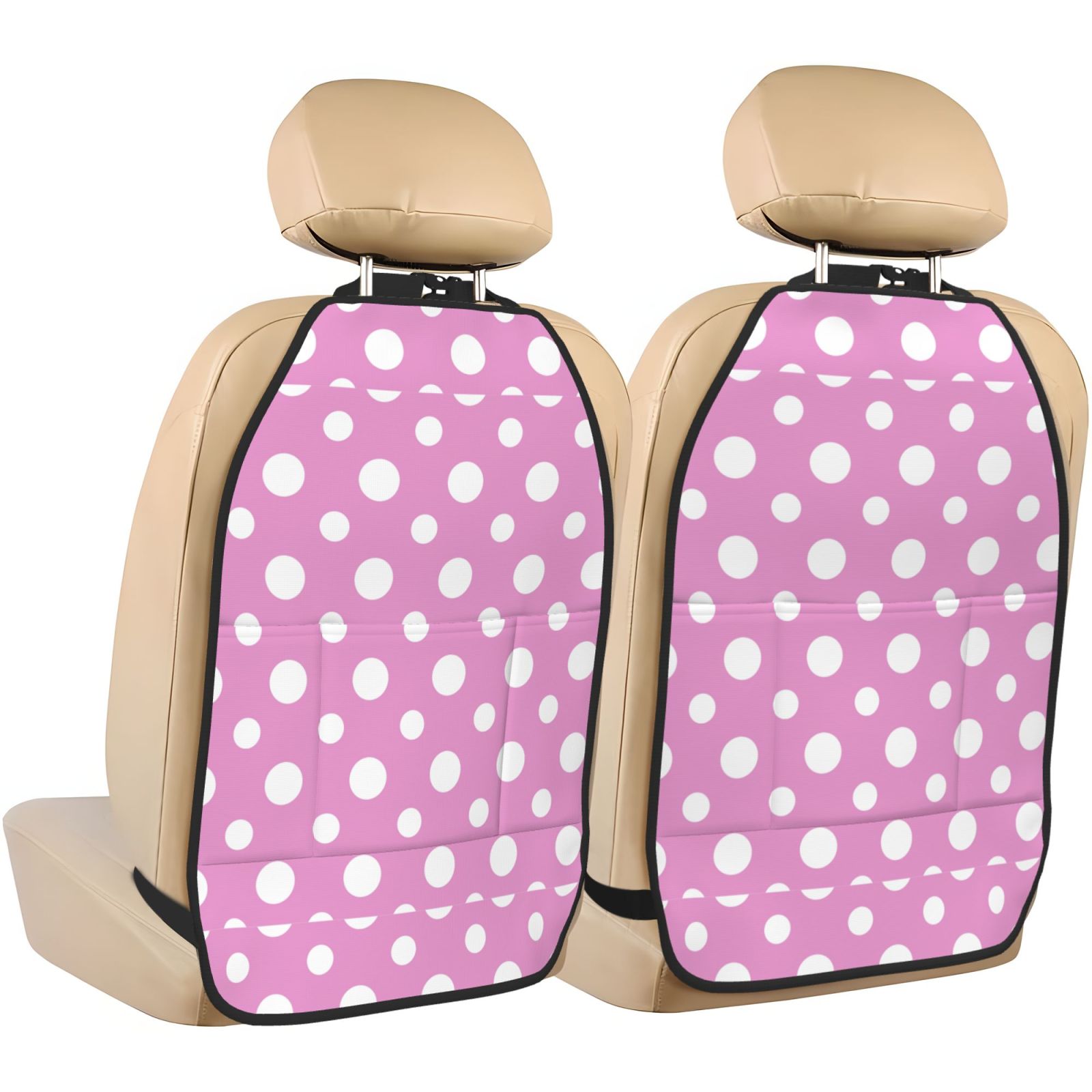 Zufioo Purple And White Polka Dot for Car Seat Kick-Proof Storage Pads ...