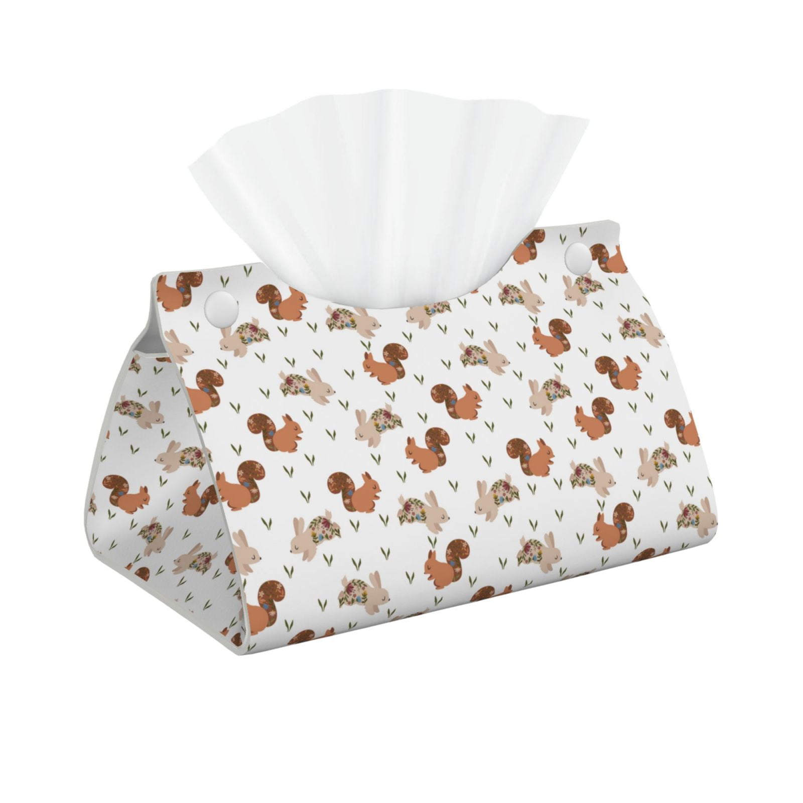 Zufioo Rabbit And Squirrel Print Long Leather Tissue Bag, PVC ...