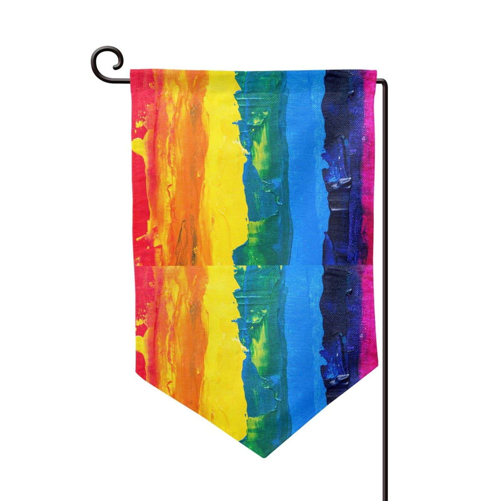Zufioo Rainbow Colored Print Garden Decoration Flags, Sun-resistant and ...