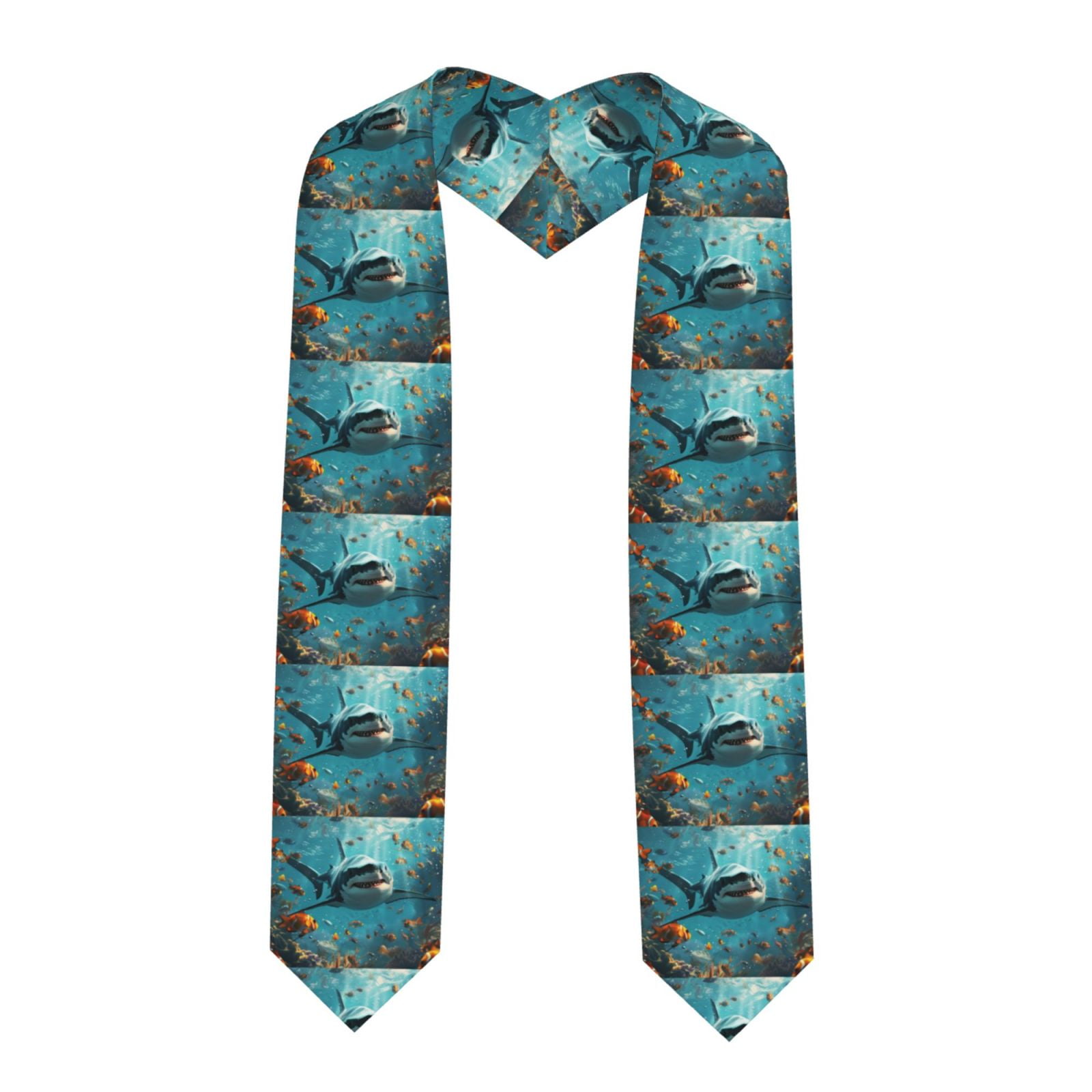 Zufioo Realistic Ocean Shark Print Graduation Shawl Ribbon, Graduation ...