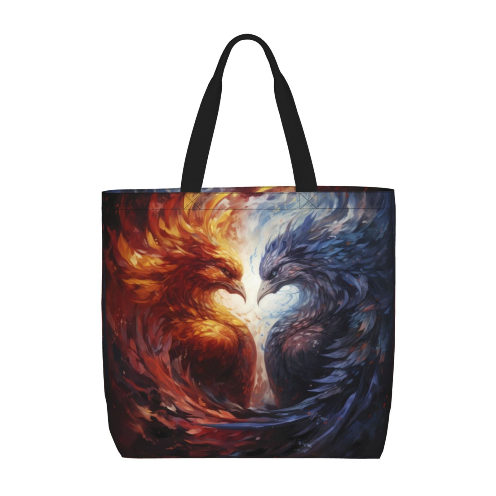 Zufioo Red And White Fire Bird Print Large Capacity Single Shoulder ...