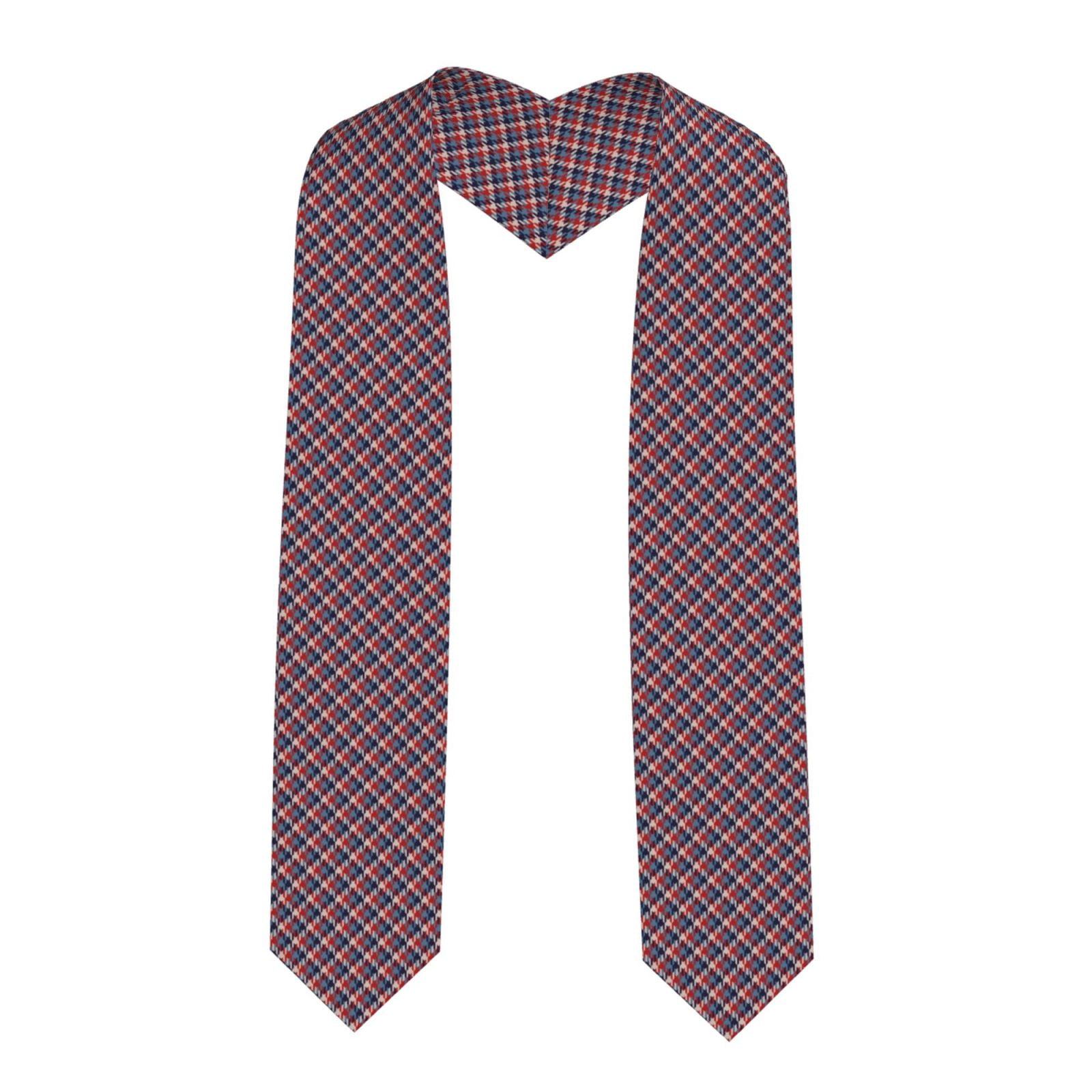 Zufioo Red Blue Checked Print Graduation Shawl Ribbon, Graduation ...
