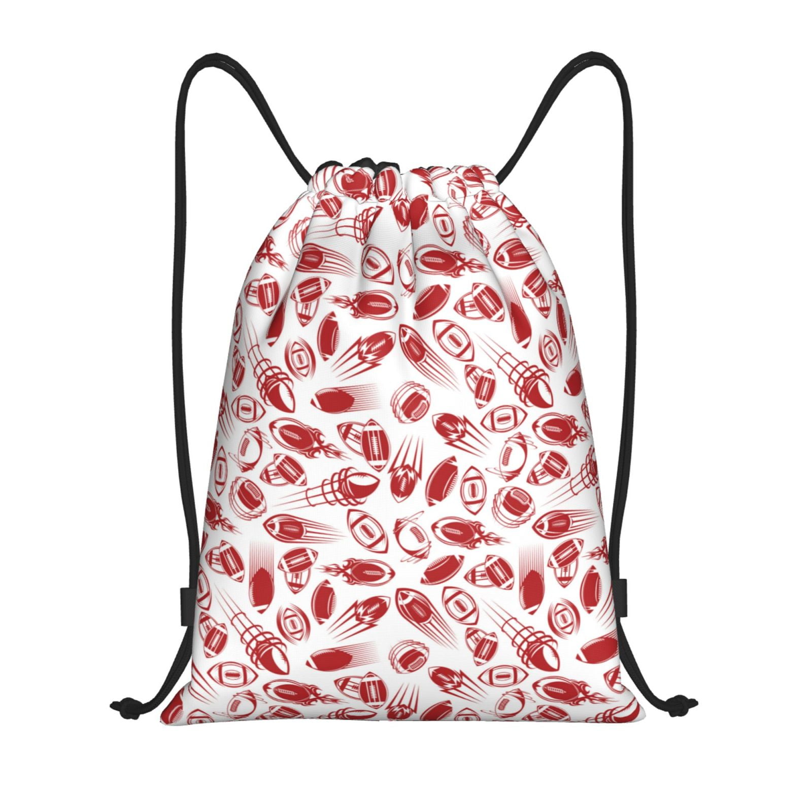Zufioo Red Football Sports Cinch Sack Gym String Bags Machine Washable ...