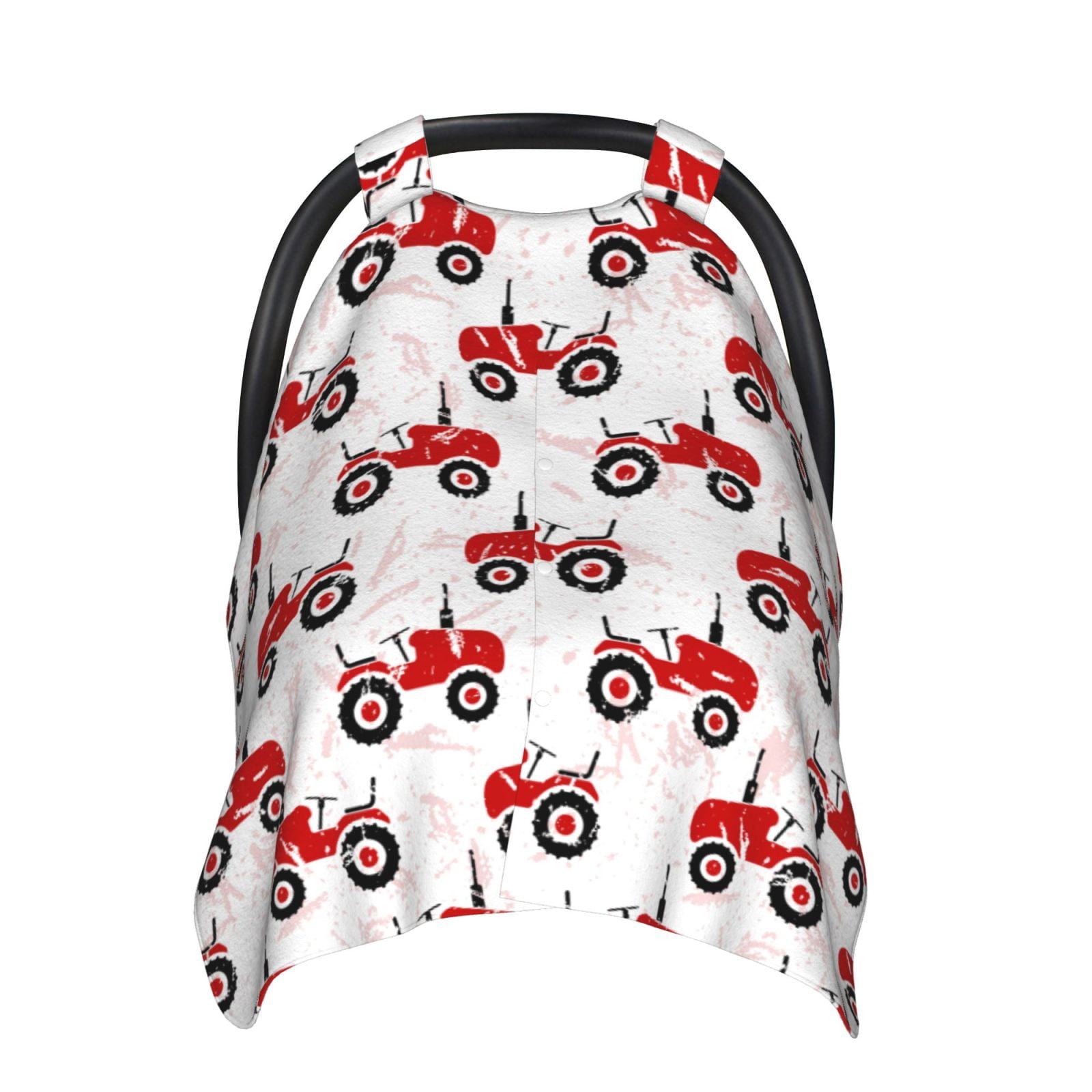 Zufioo Red Wheeled Tractors Print Baby Stroller Seat Nursing Cover ...