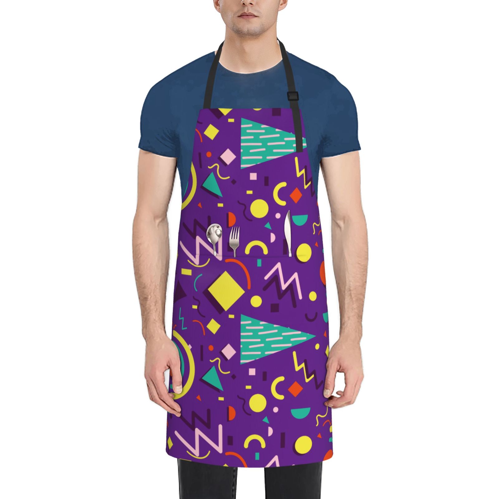 Zufioo Retro 80s Style Print Adult Waterproof Apron, Cooking Apron ...