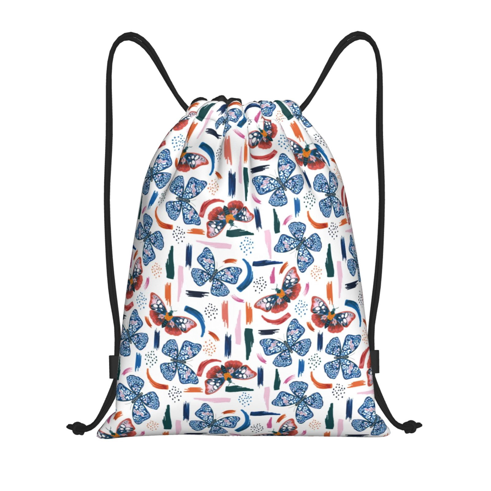Zufioo Retro Butterfly Sports Cinch Sack Gym String Bags Machine ...