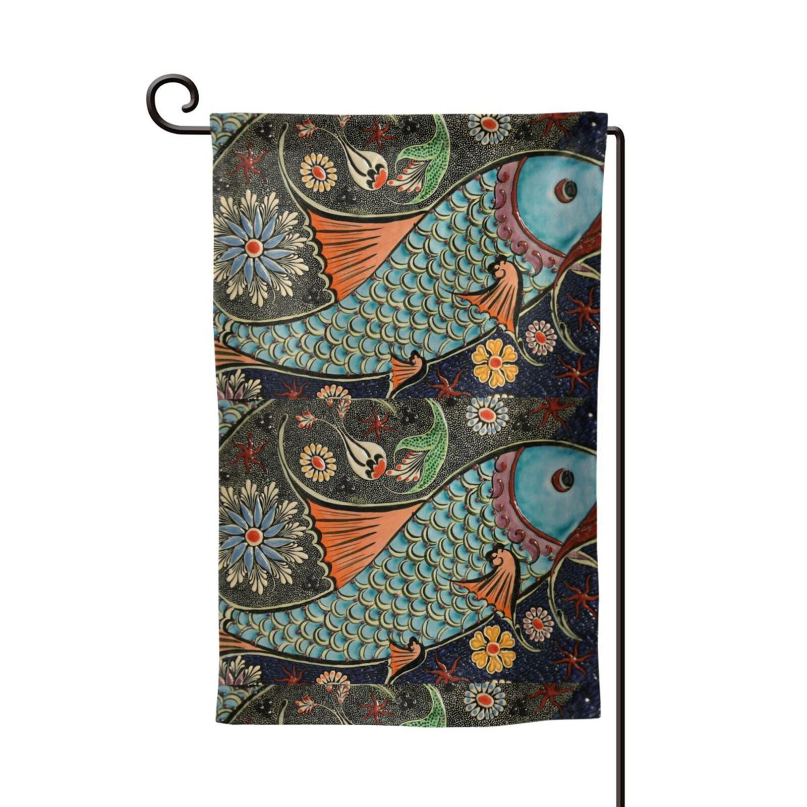 Zufioo Rich Fish Print Garden Decoration Flags, Sun-resistant and ...