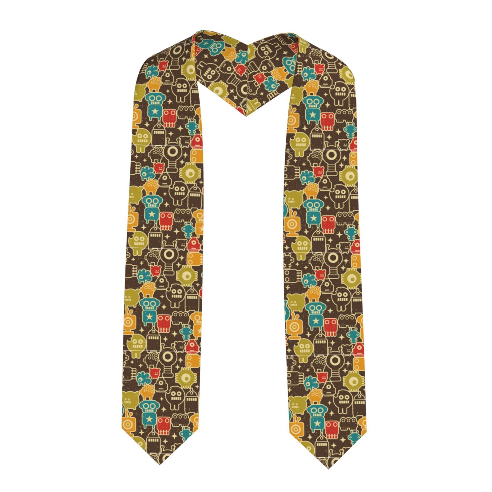 Zufioo Robot and Monsters Print Graduation Shawl Ribbon, Graduation ...