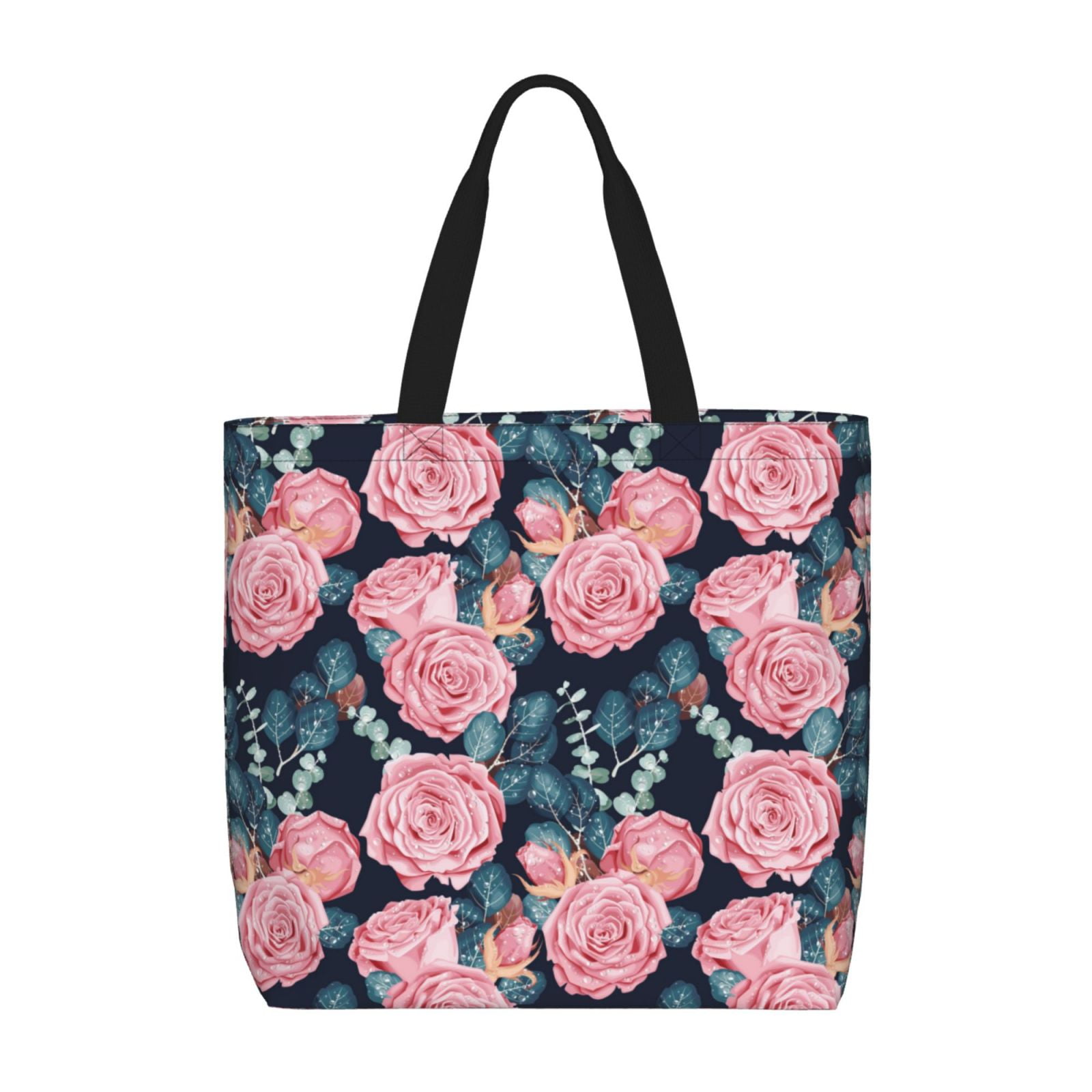 Zufioo Rose Flowers Print Large Capacity Single Shoulder Convenient Bag ...