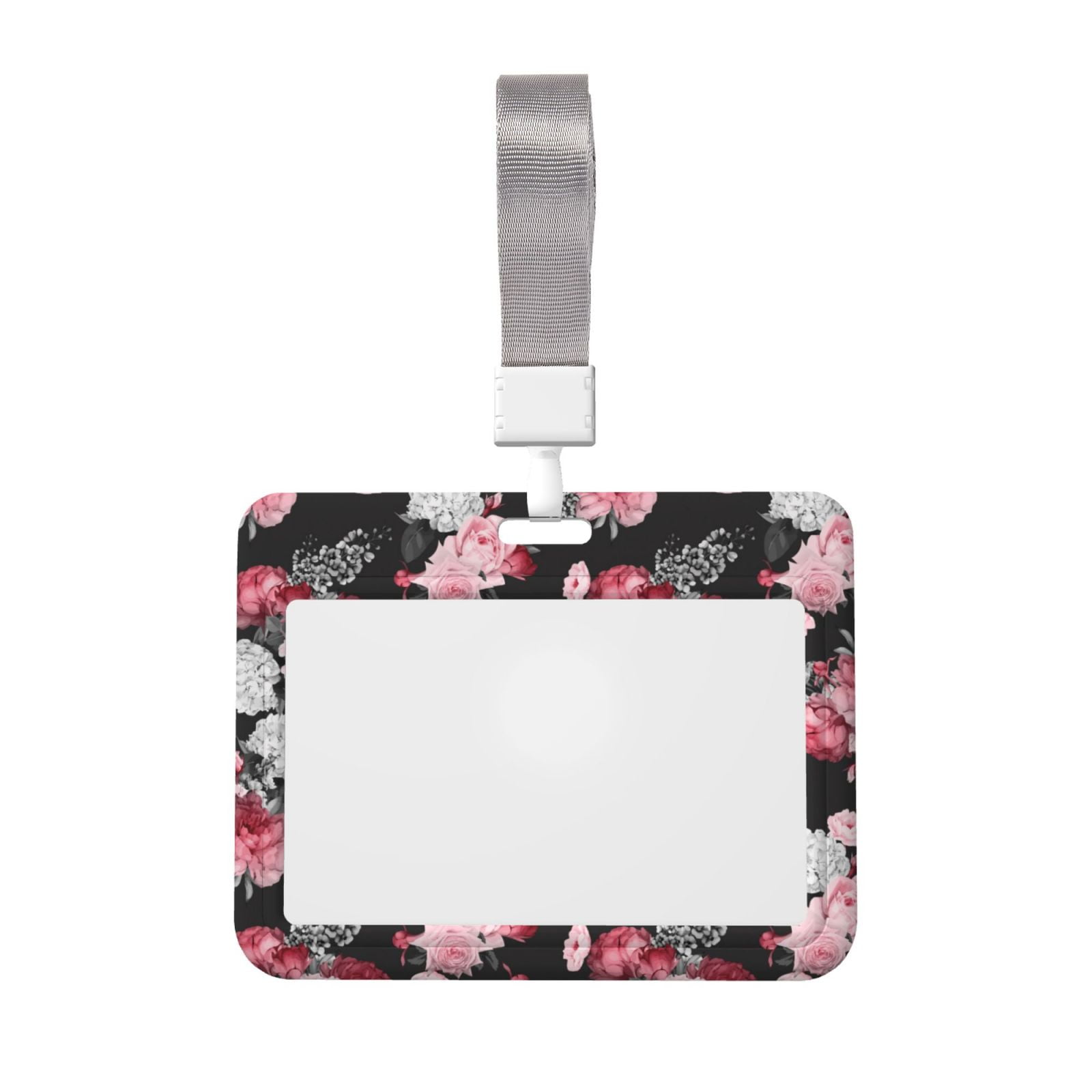 Zufioo Rose Flowers Print Work Badge Protective Case, Waterproof ...